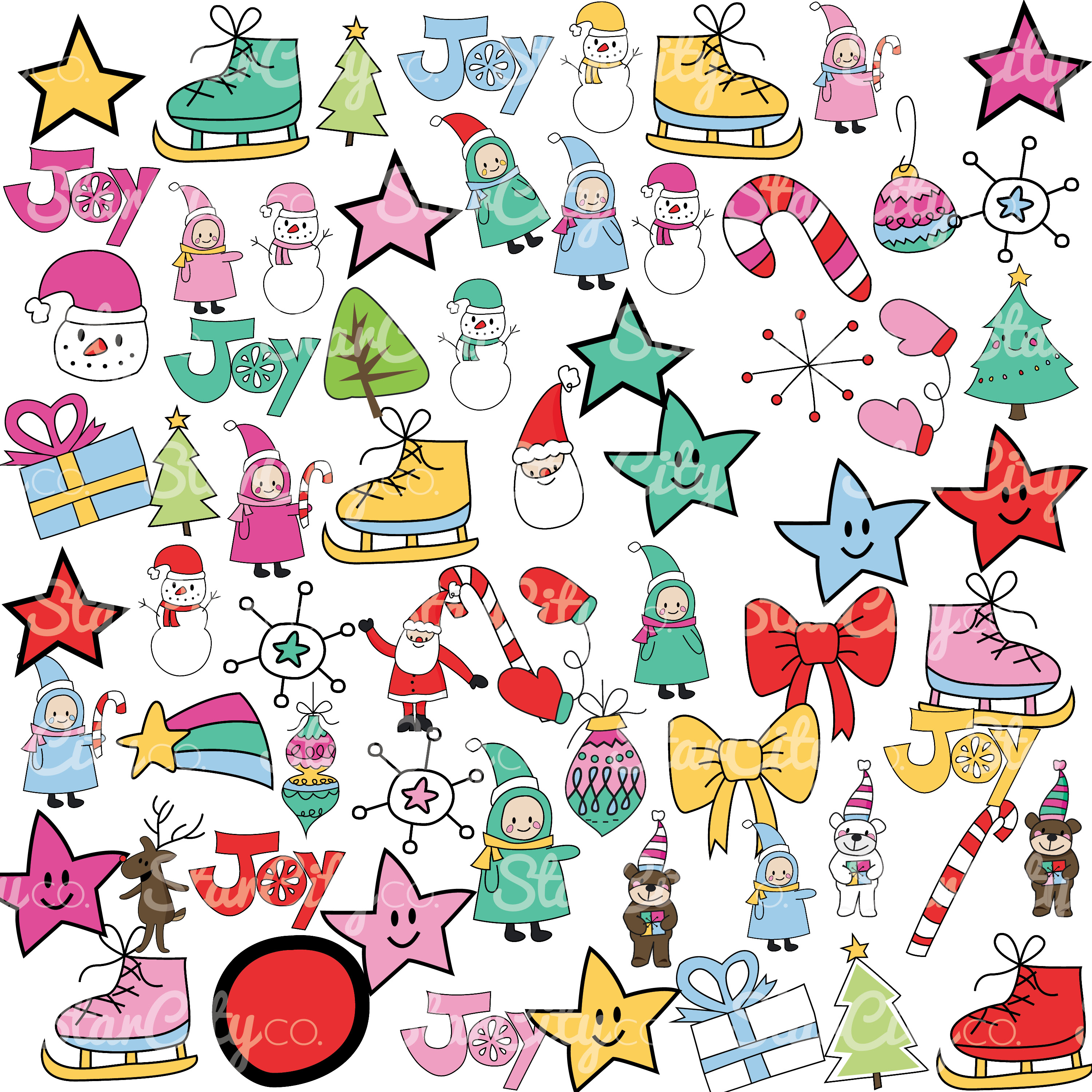 Hand Drawn Christmas Clip art graphics