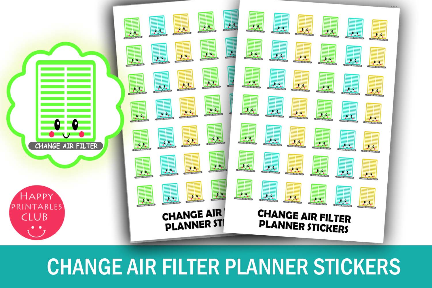 Air Filter Change Reminder Stickers-Air Filter Stickers
