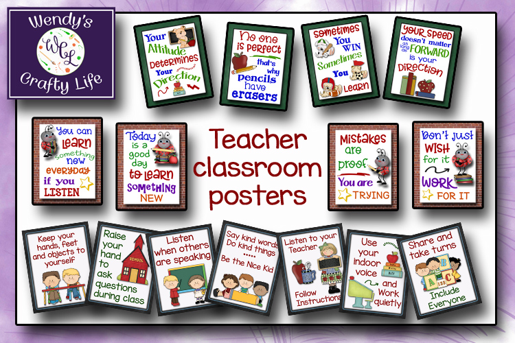 Teacher posters and classroom rules - 8x10 Jpegs & PDF files (304410 ...