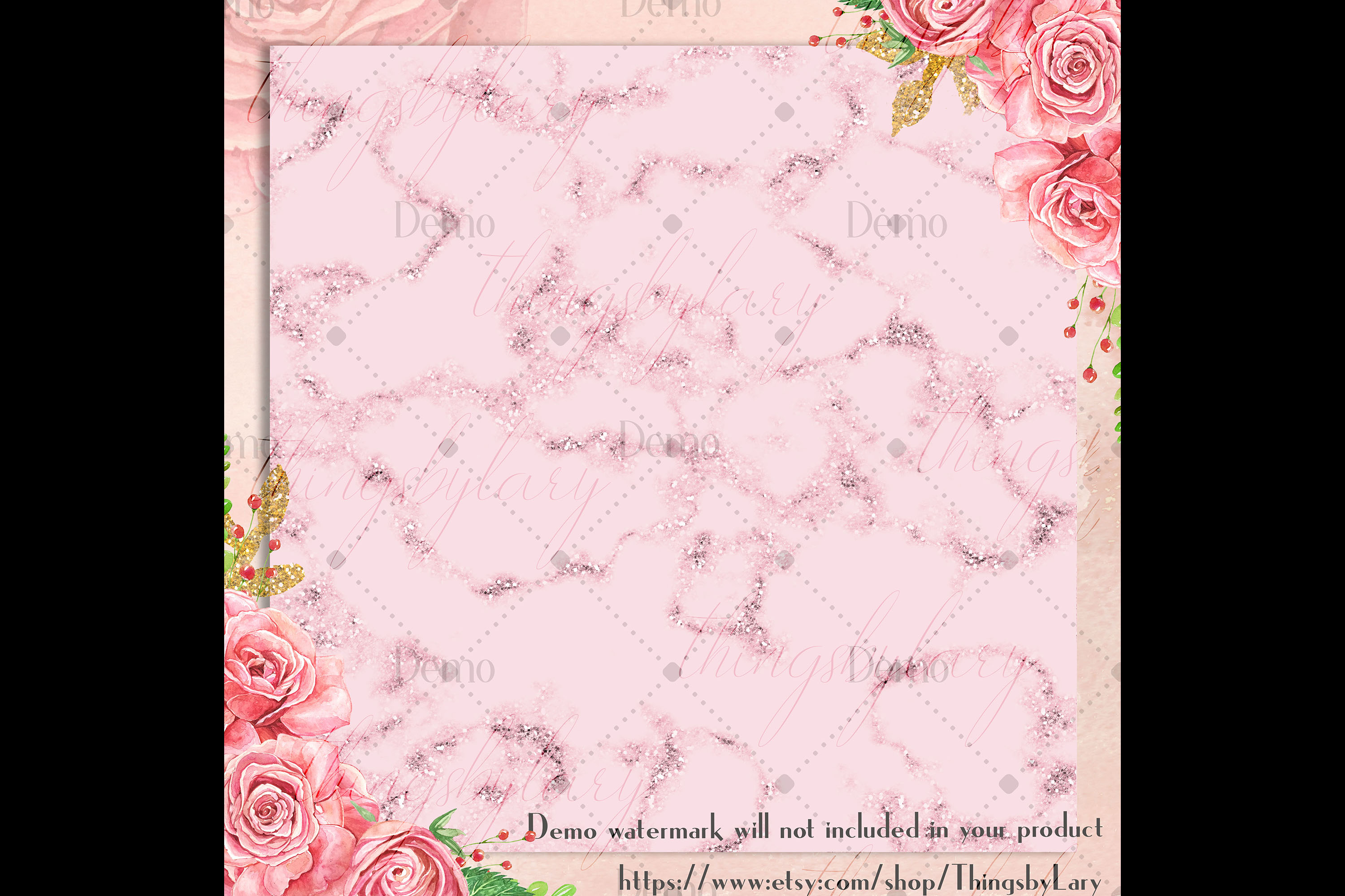 16 Bubblegum Blush Pink Glitter Marble Texture Digital Paper (136165 ...