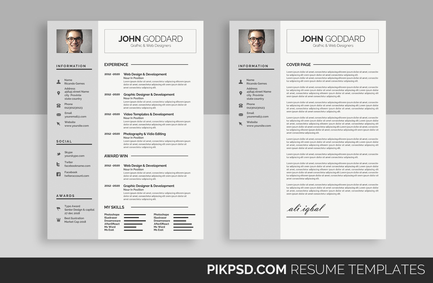 Clean Resume/CV (50961) | Resume Templates | Design Bundles