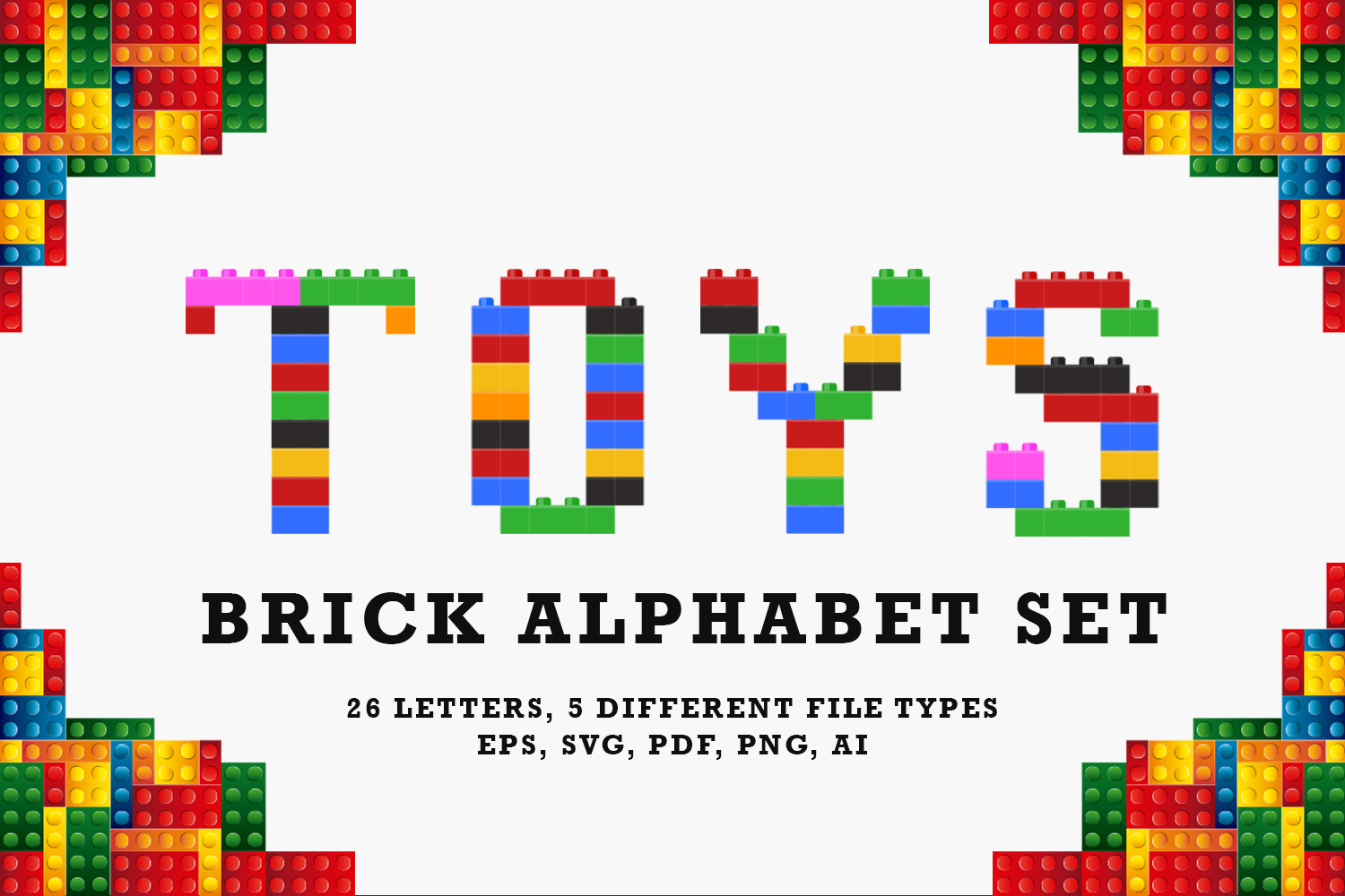 Toys Brick Alphabet Set