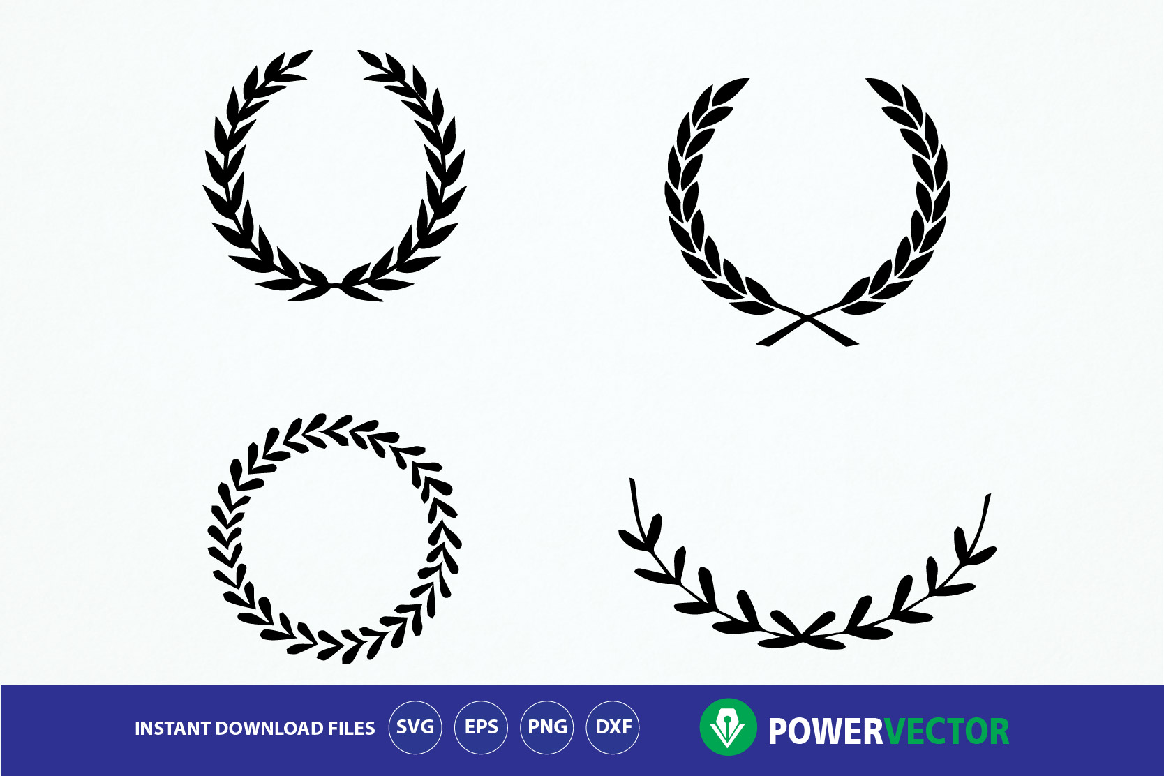 Laurel wreaths Svg, Dxf, Eps, Png Files
