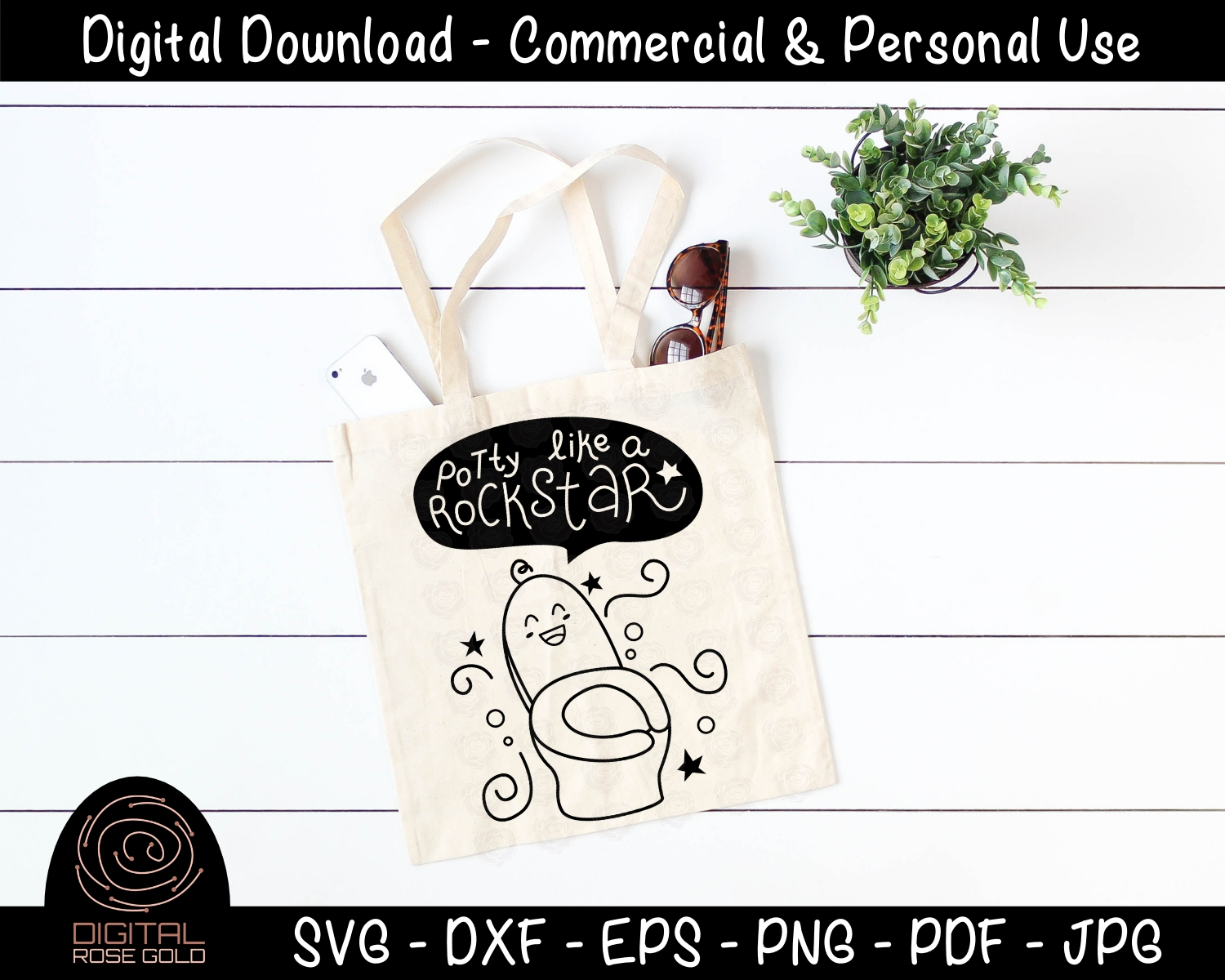 Potty Like A Rockstar- Kids Toddler SVG, Toilet Training SVG (258686 ...