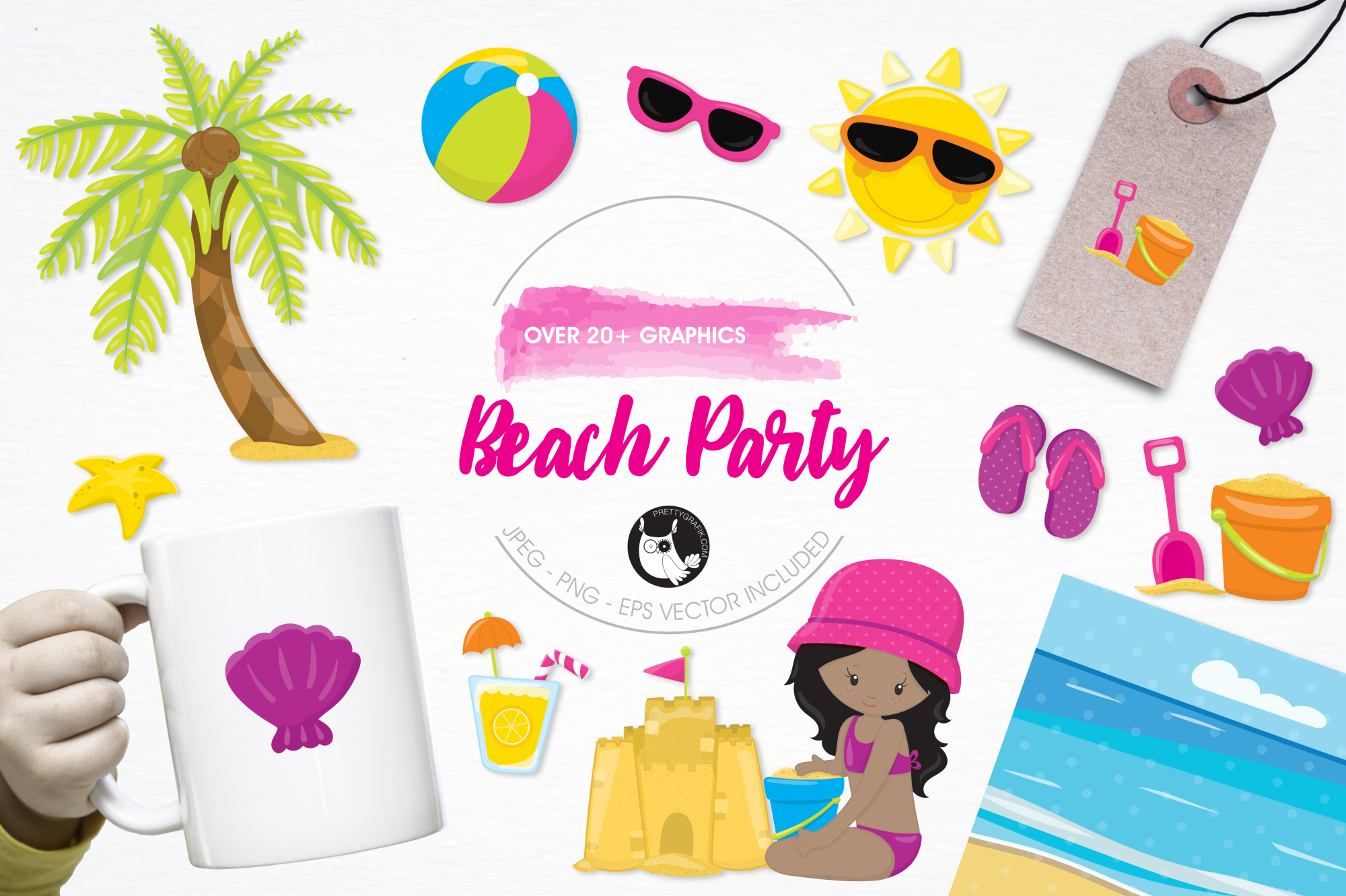 Beach Party graphics and illustrations (14460) | Illustrations | Design ...