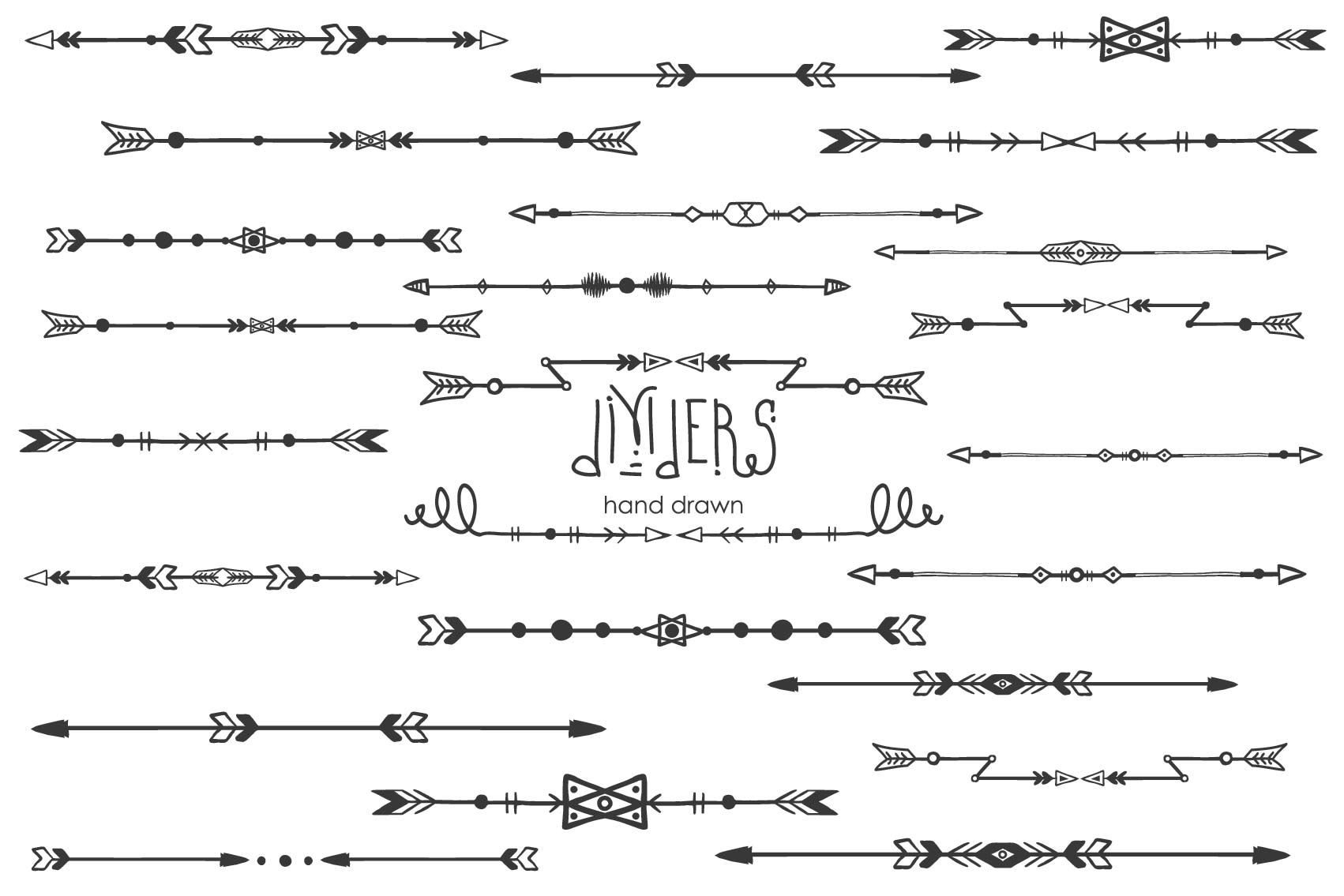 Set of tribal arrows and dividers (96291) | Illustrations | Design Bundles