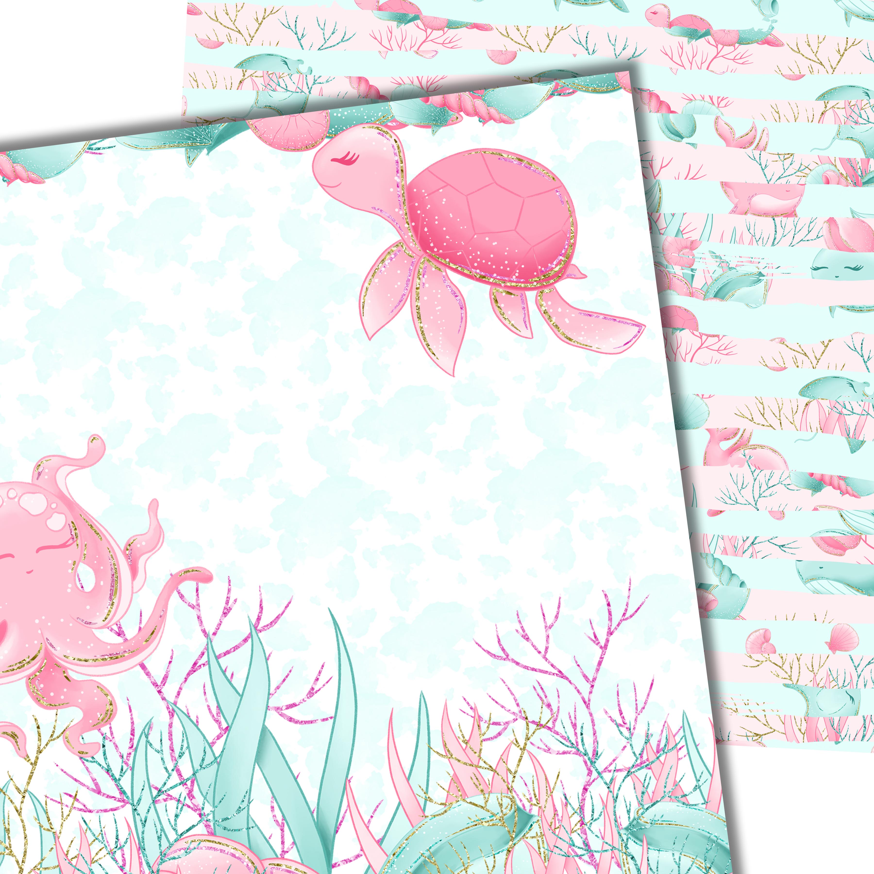 Sea animals digital paper