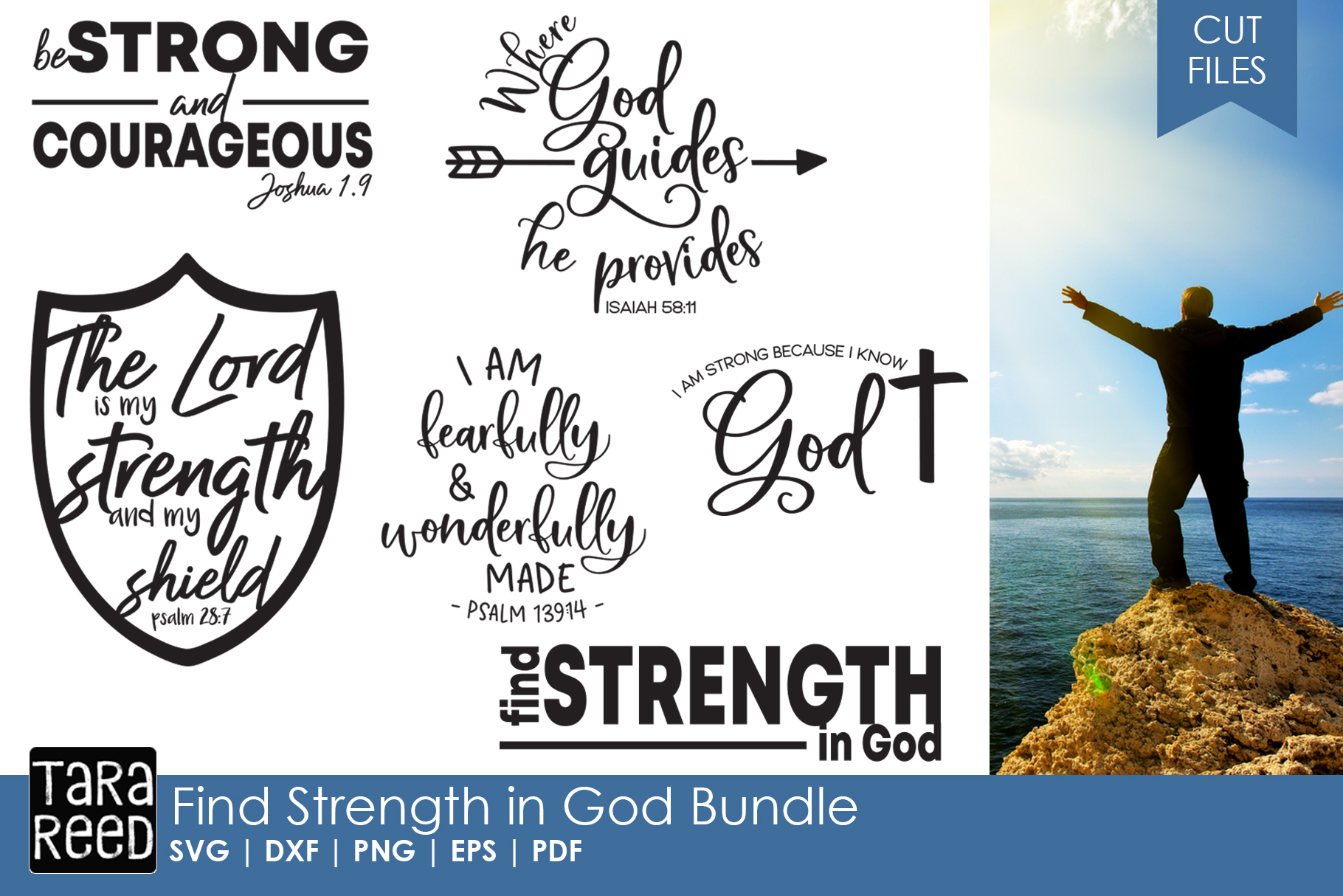 Find Strength in God Bundle (86178) | Cut Files | Design Bundles