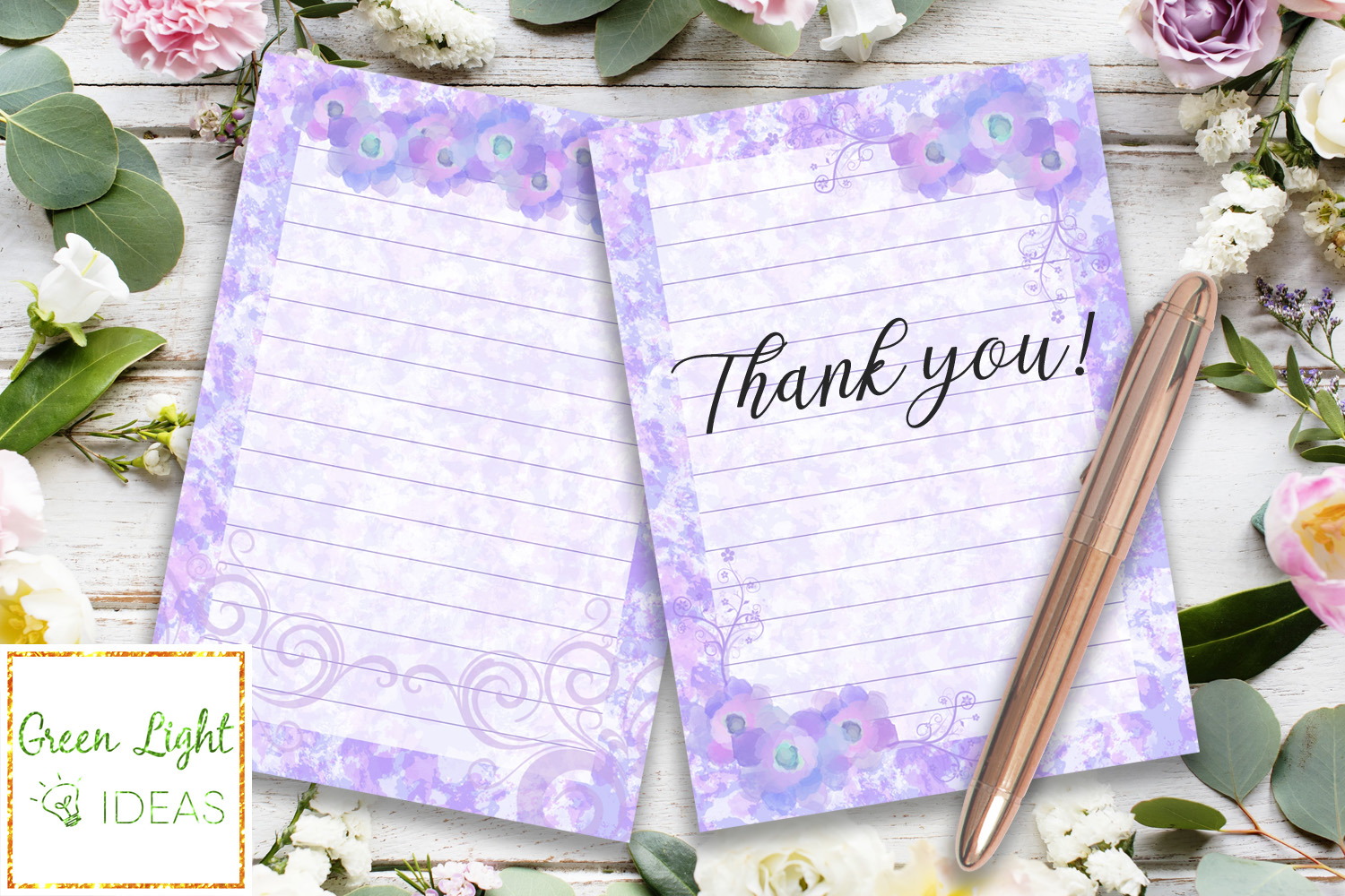 Watercolor Writing Papers, Watercolor Journal Pages