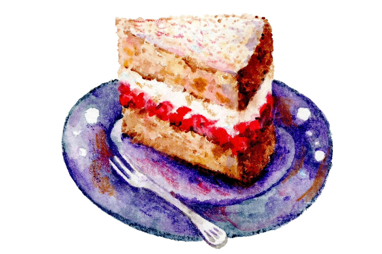 Tea and Cake | Watercolour clip art | Hand painted PNG