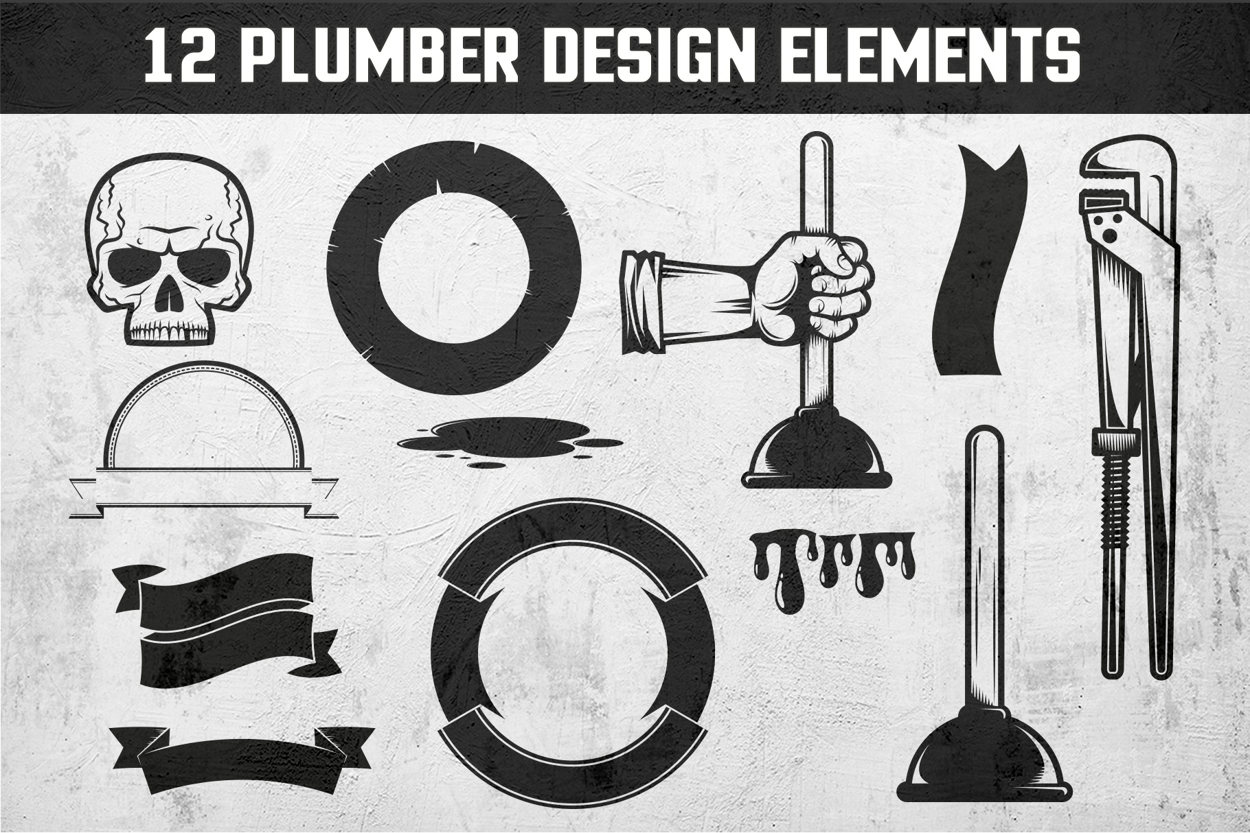 Plumbing retro logos