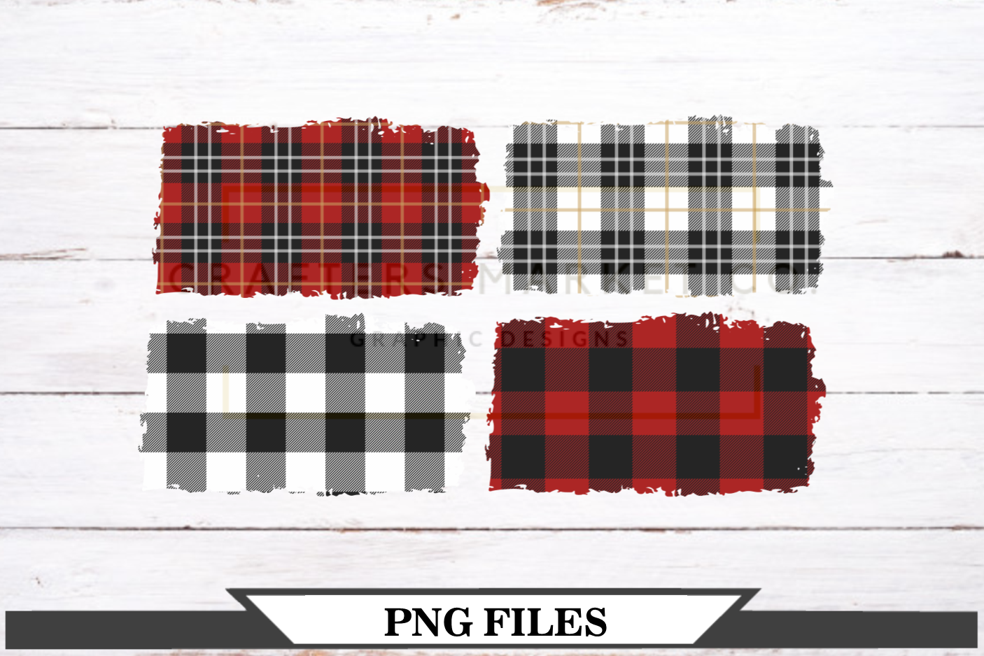 Red and White Buffalo Plaid Distressed Background Design (176799 ...