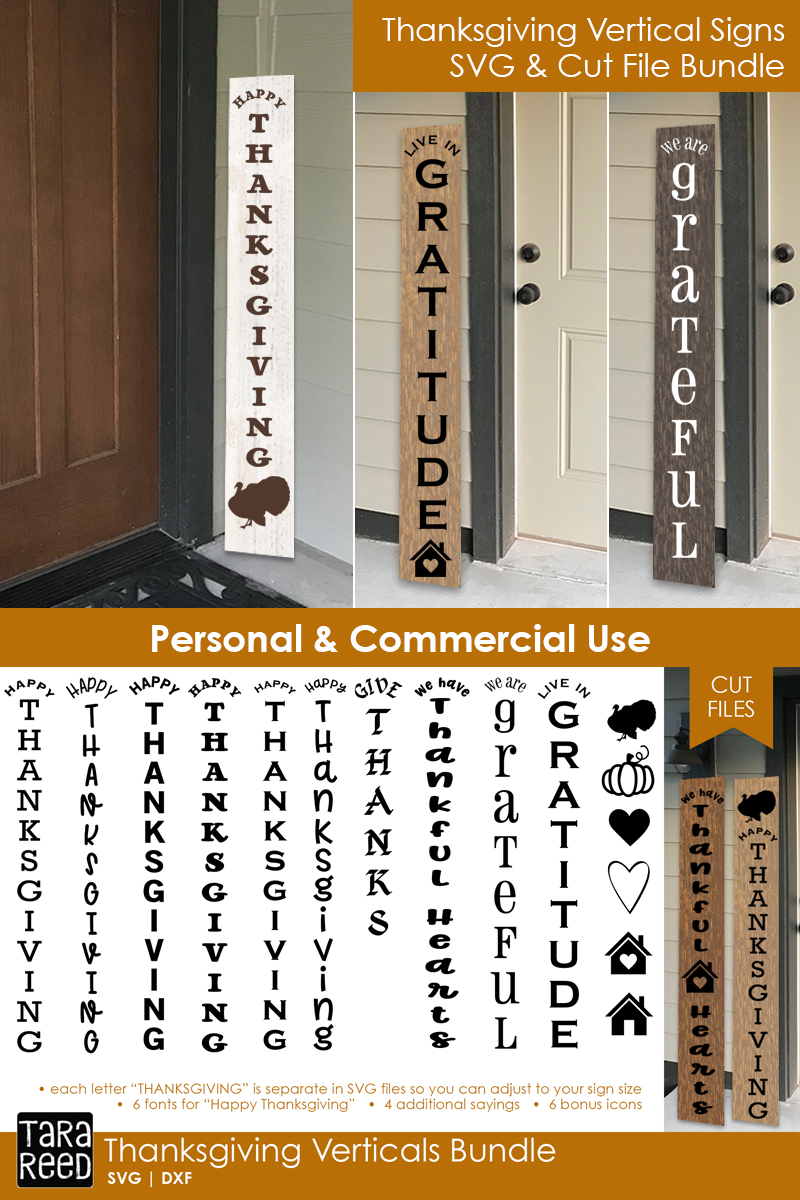 Thanksgiving Vertical Signs - SVG and DXF Files for Crafters (102941 ...