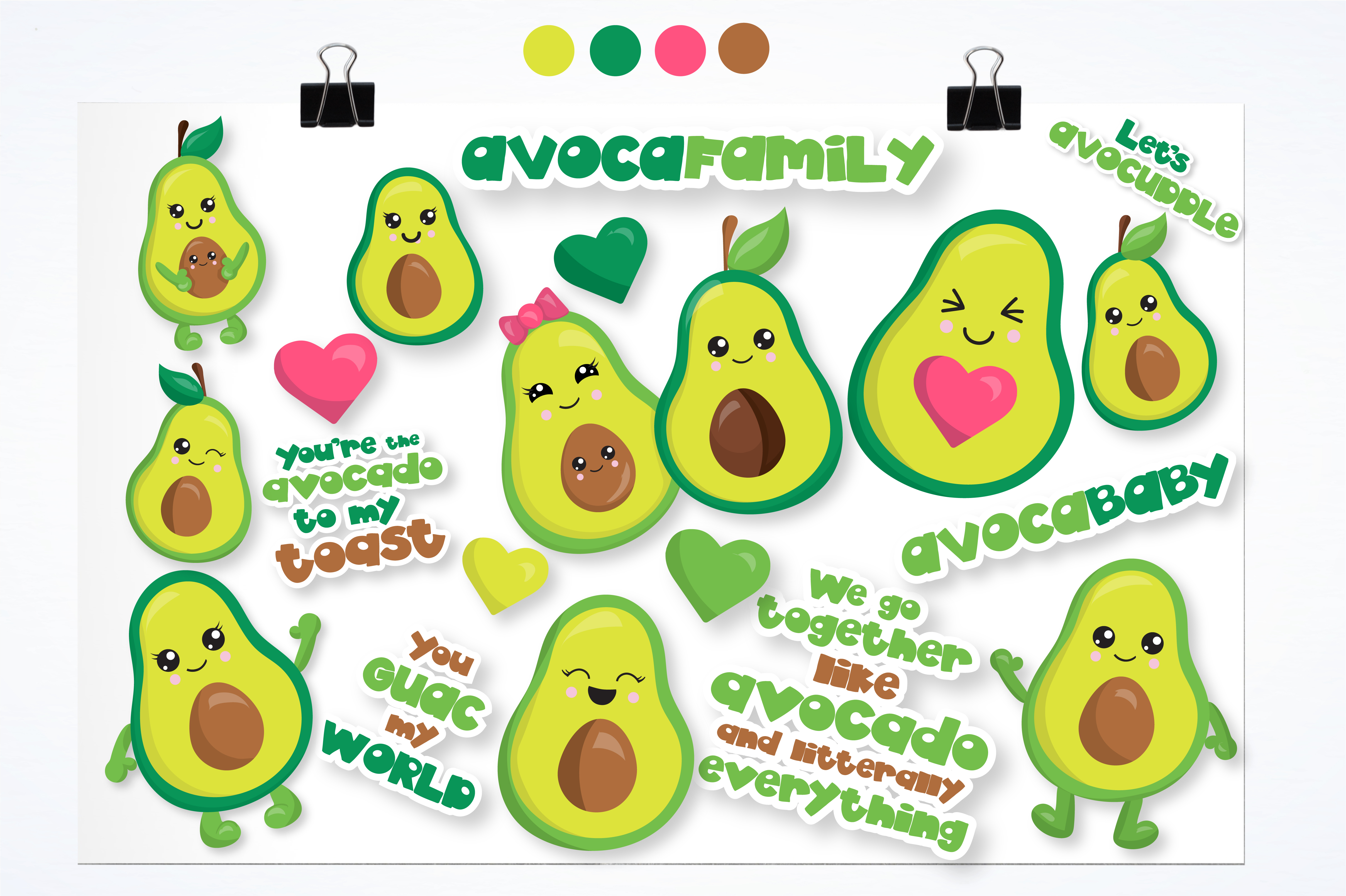 Avocado graphics and illustrations