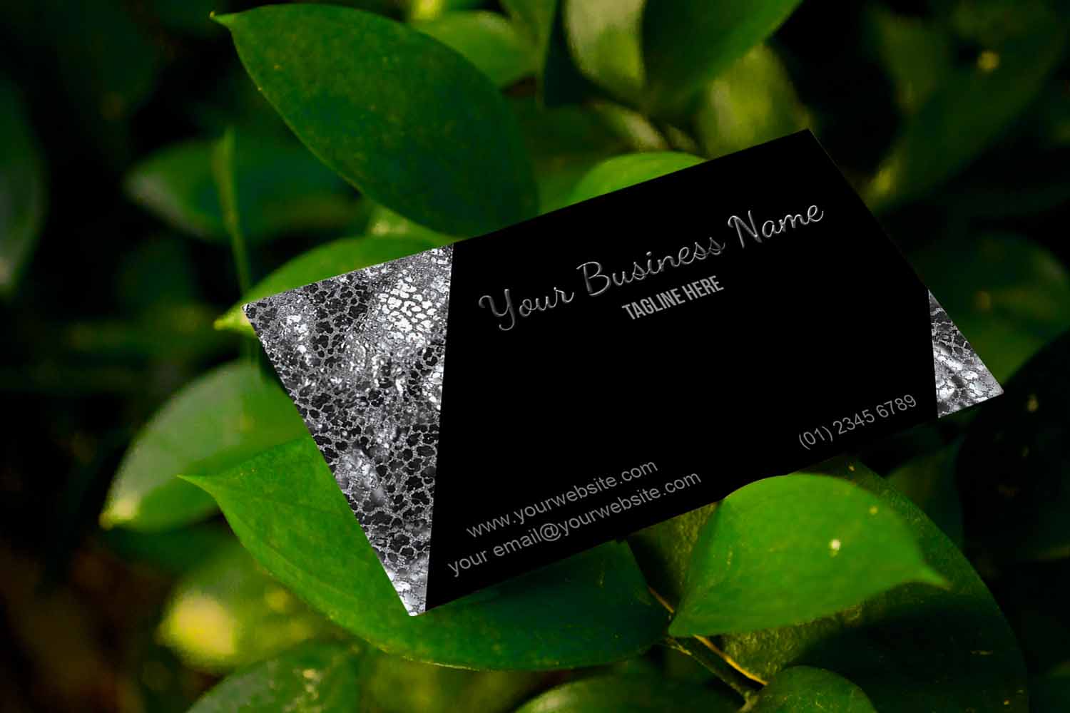 Stylish Black and Silver Business Card Template (86875) | Business ...