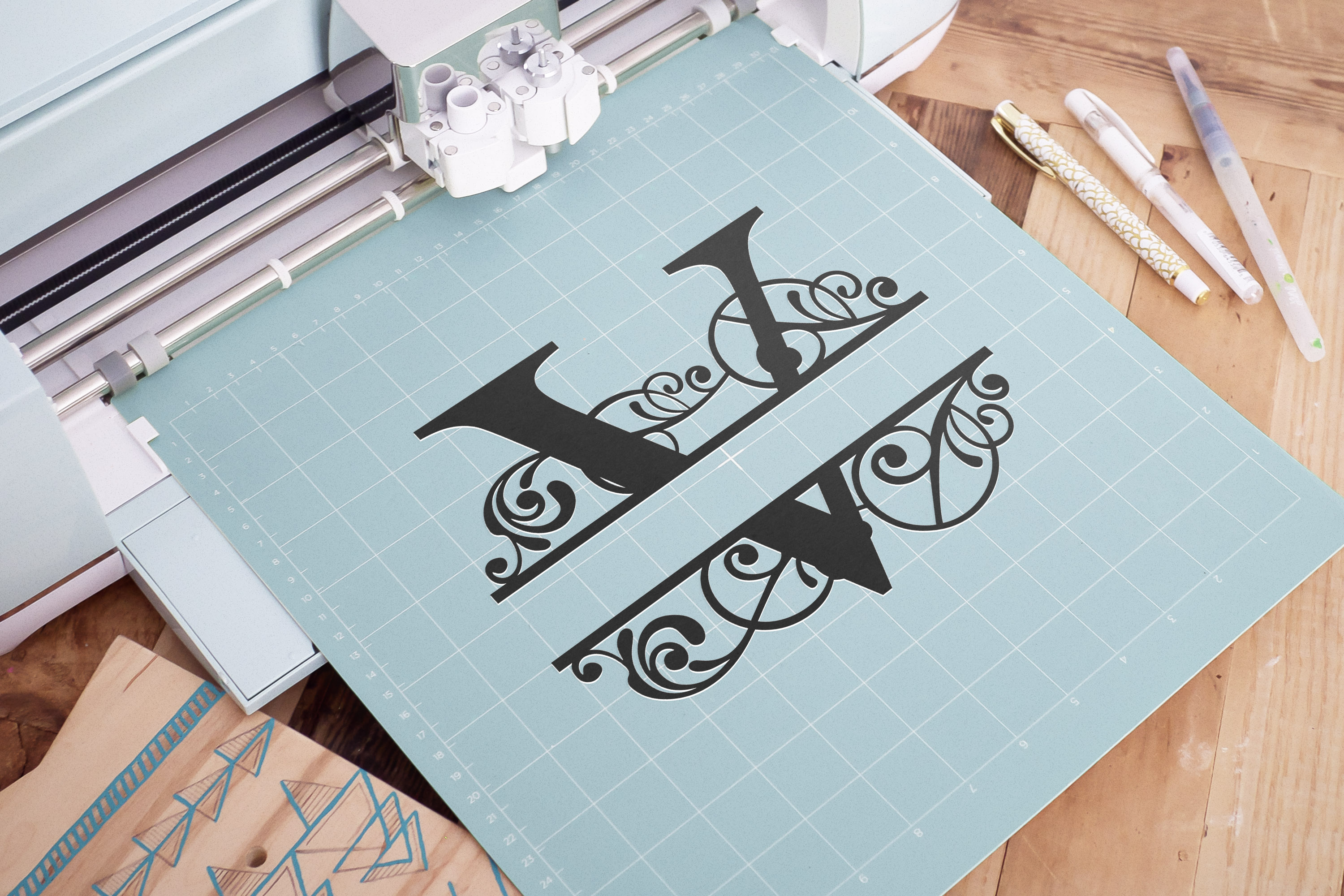 Split Monogram Letter V SVG, Letter V Monogram SVG, Letter (375421 ...