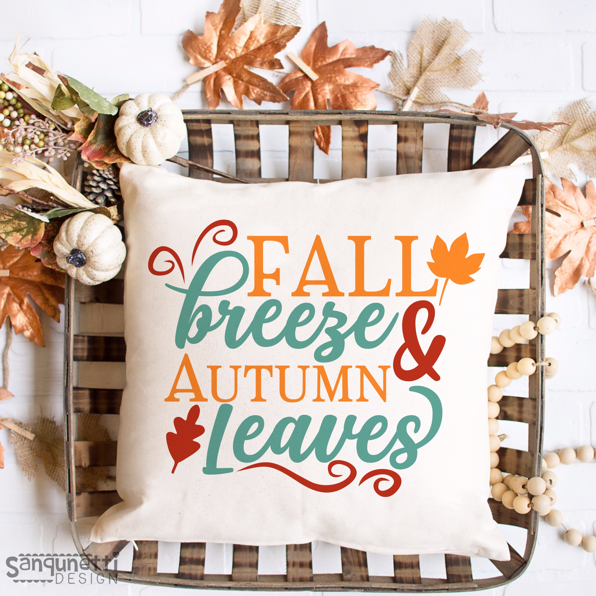 Fall breeze and autumn leaves SVG