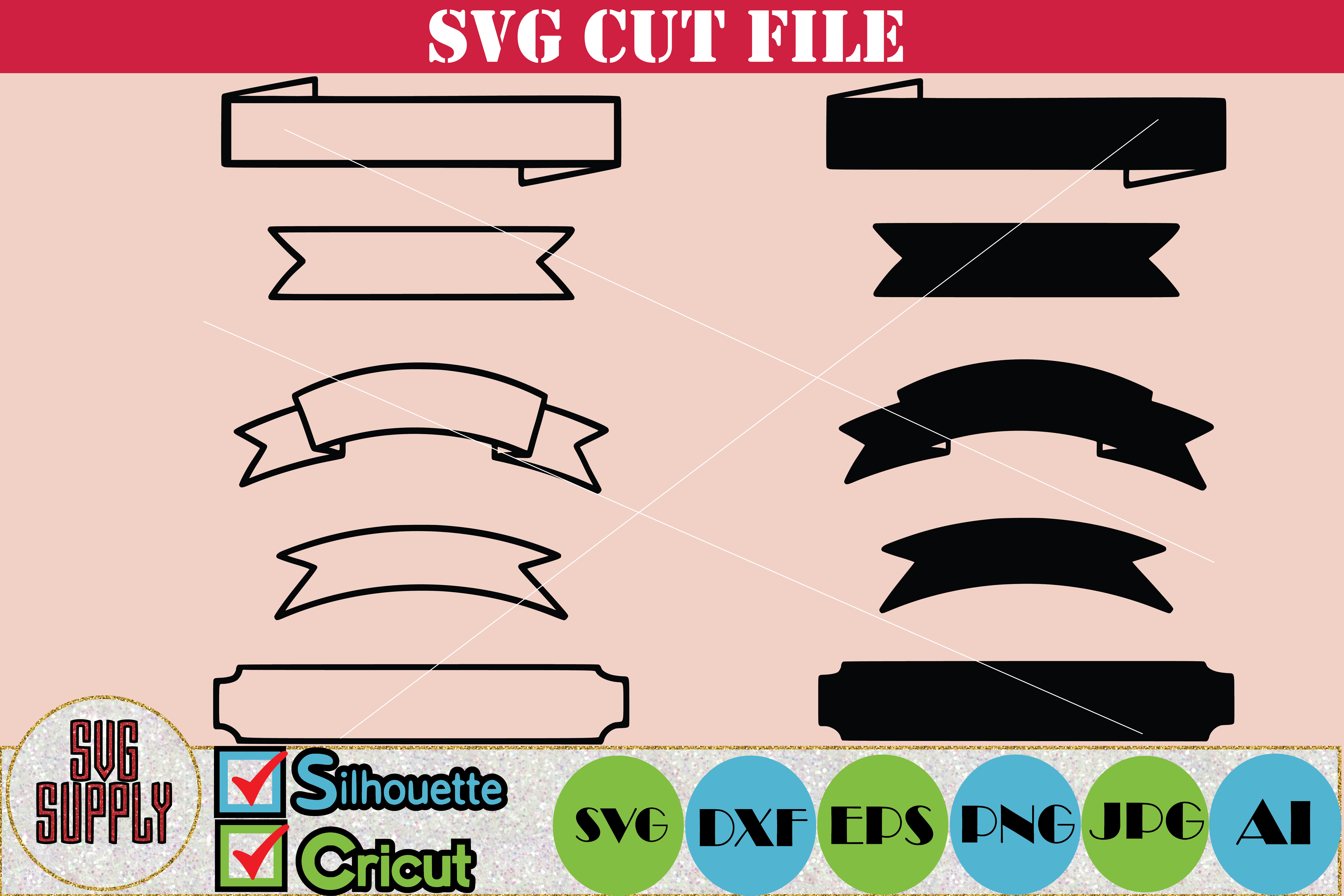 Embellishment Banners SVG Cut File
