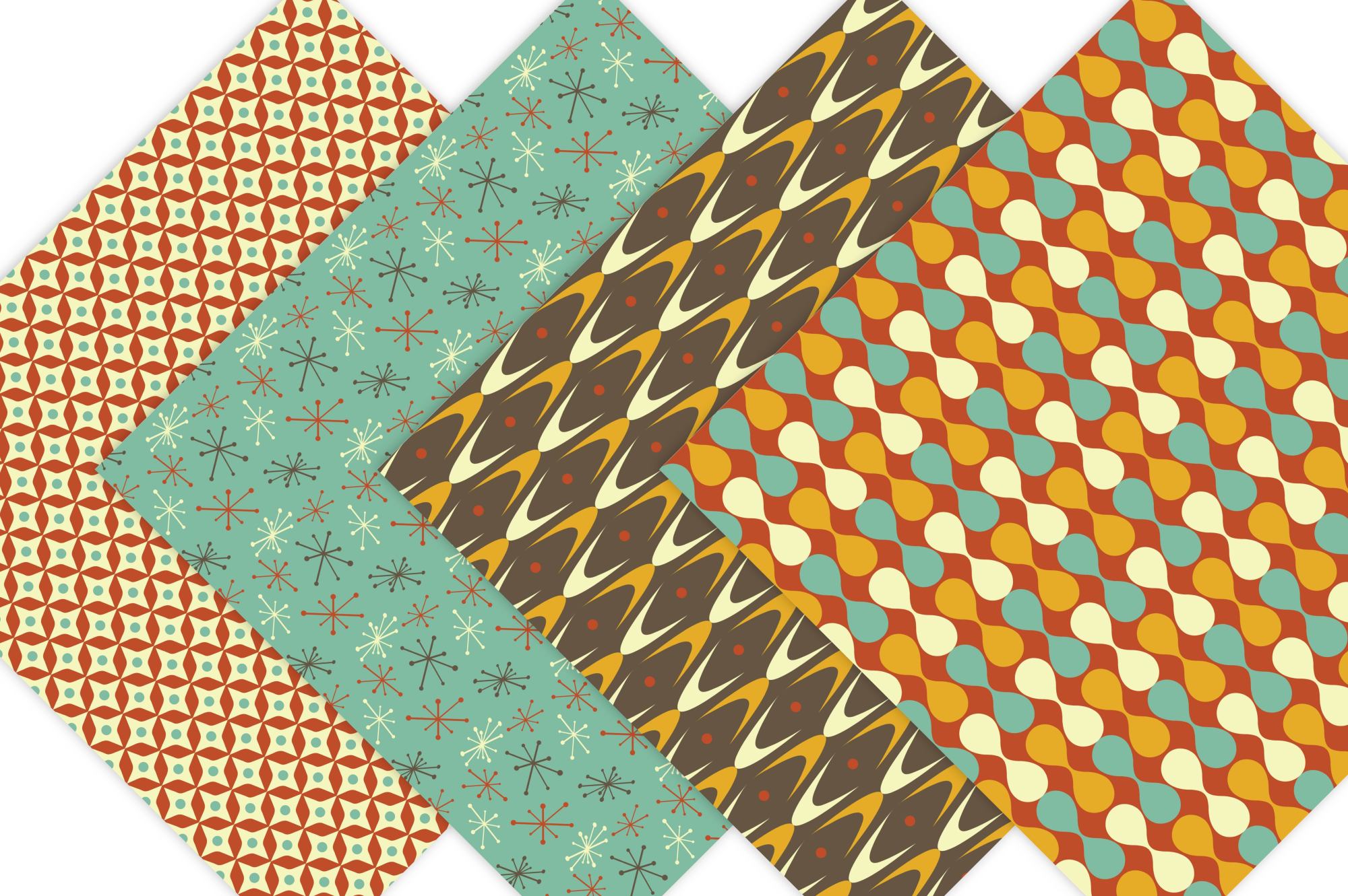 1950's Retro Digital Paper Pack - Retro Digital Paper