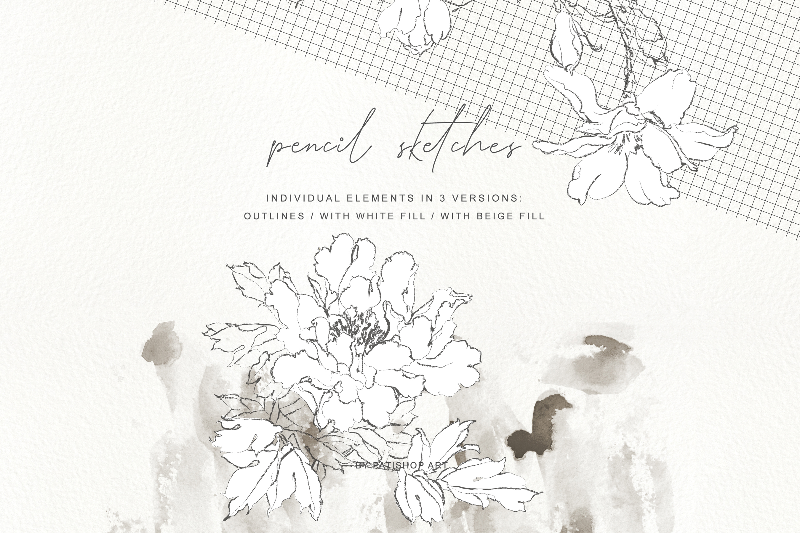 Hand Drawn Fine Line Clip Art