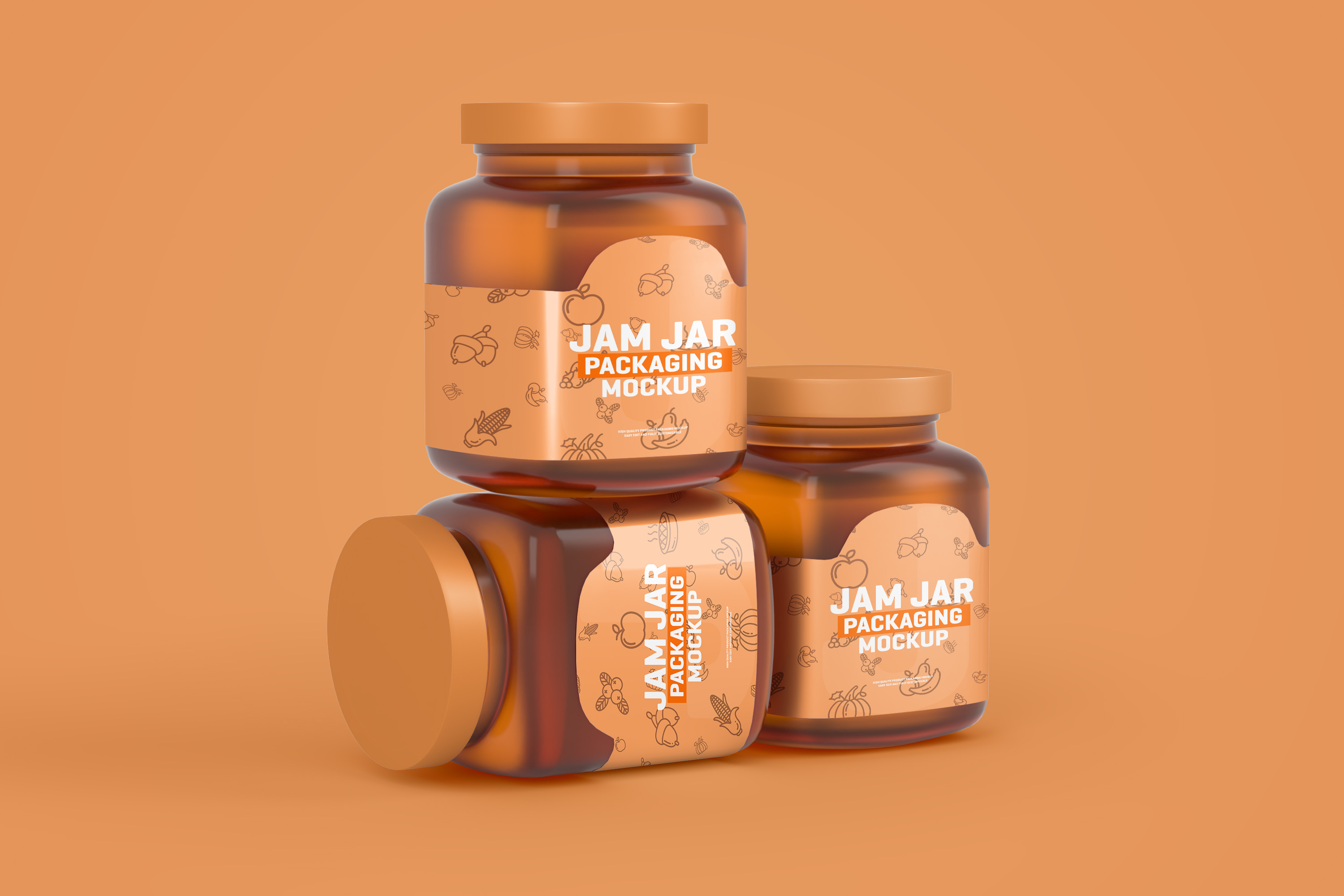 Glass Jam Jar Packaging Mockup (371314) | Mock Ups | Design Bundles