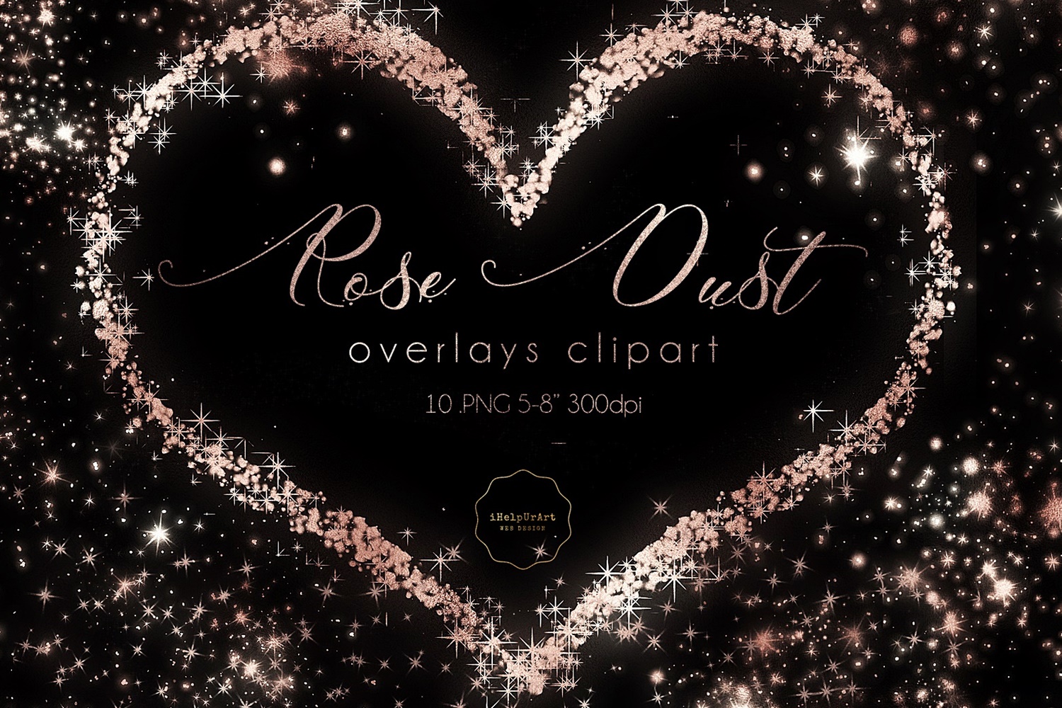 Rose Gold Dust Clipart - Pink Glitter Overlay