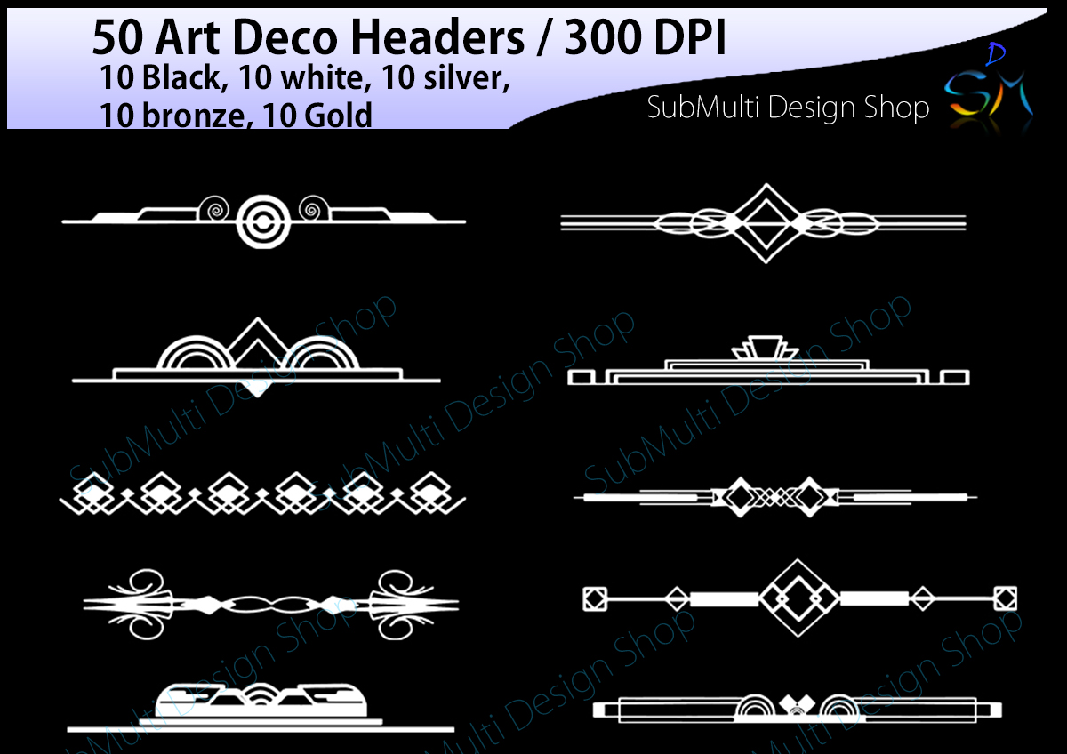 Art deco / art deco headers / art deco header clipart / art deco ...