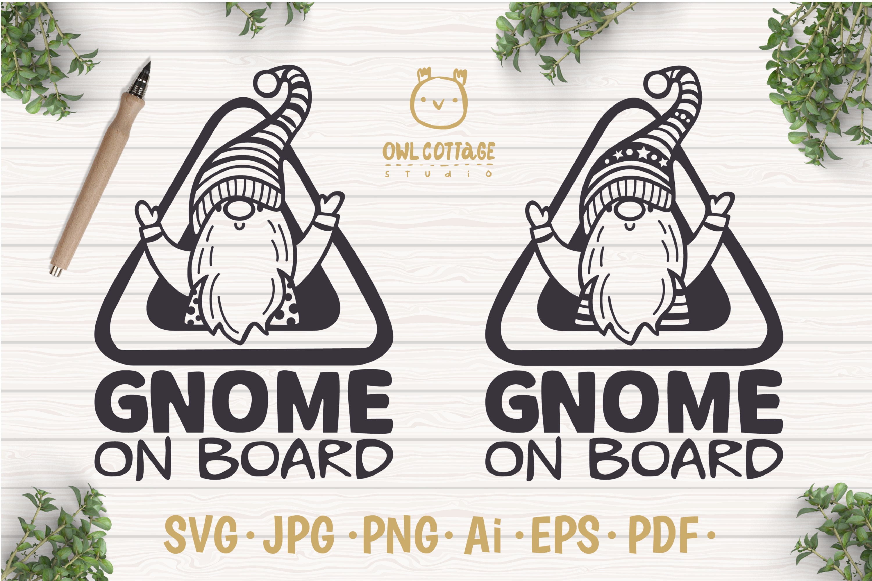 Gnome on Board SVG, Gnome Car Decal, Tomte (431940) | Cut Files ...