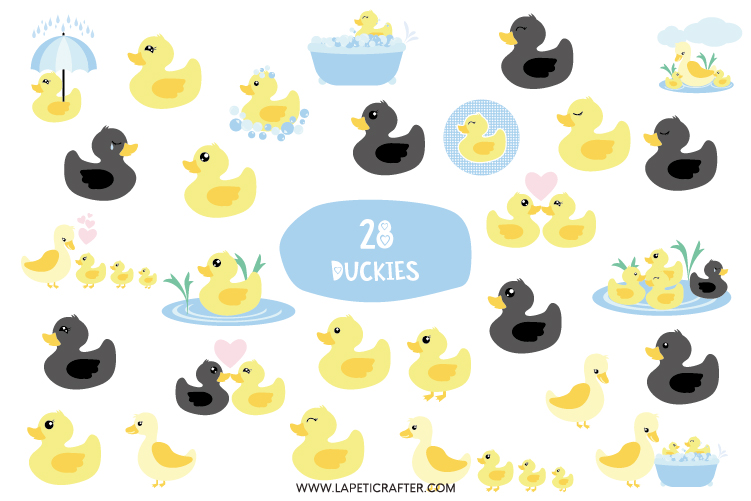 Rubber duck clipart set, summer duckies vector download (278394 ...