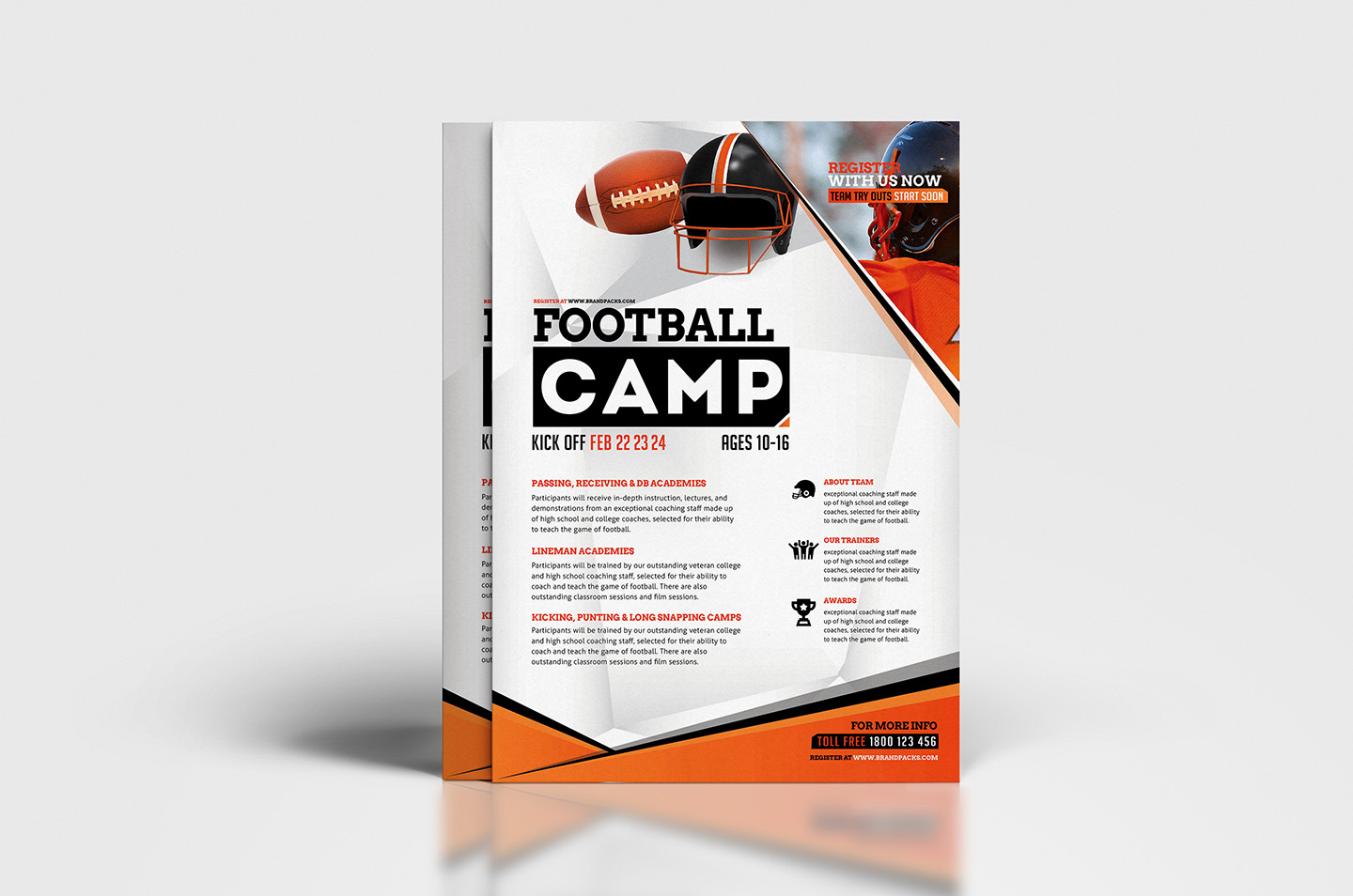 A4 Football Camp Poster Template