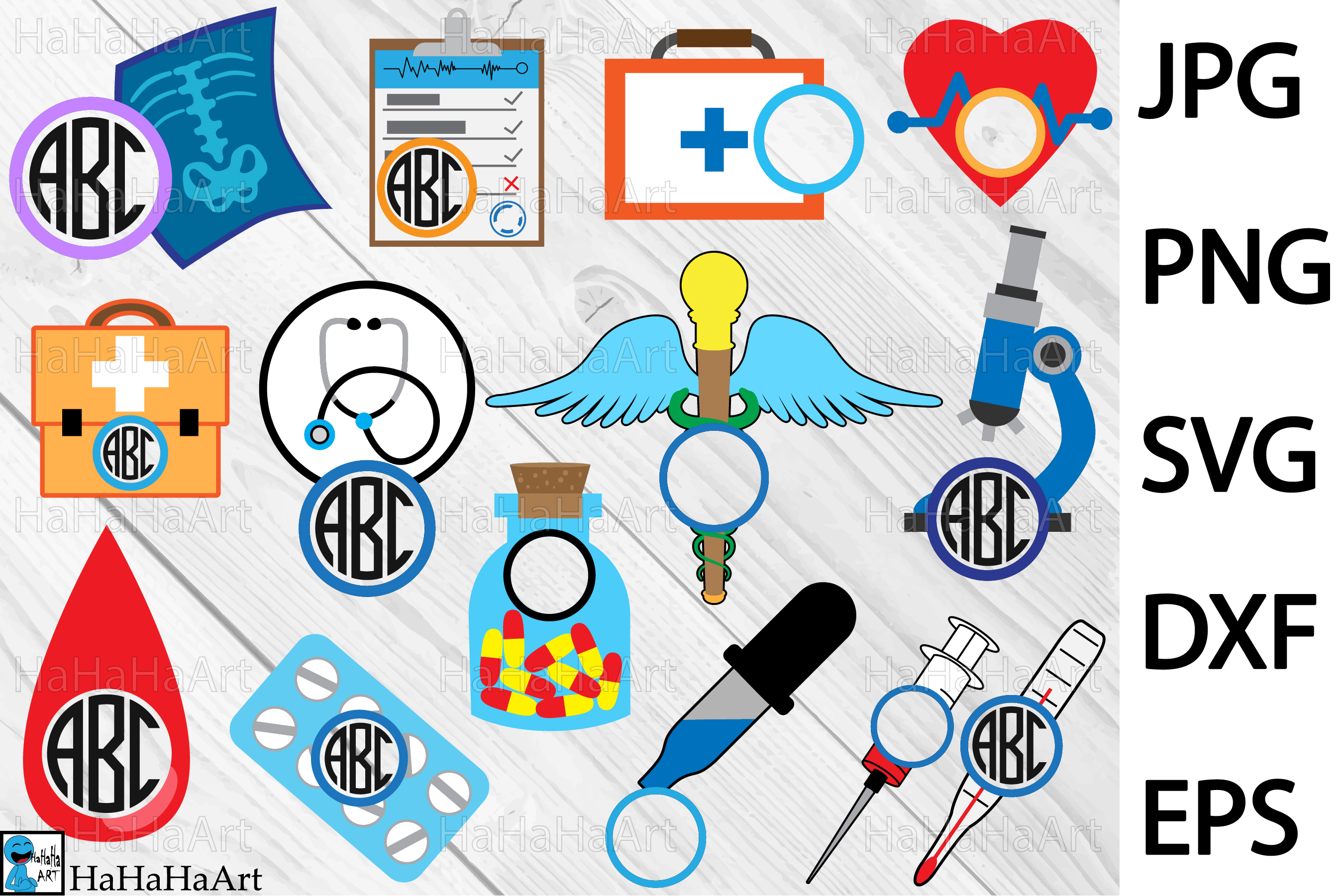 Circle Doctor and Medical - Clip art / Cutting Files 97c