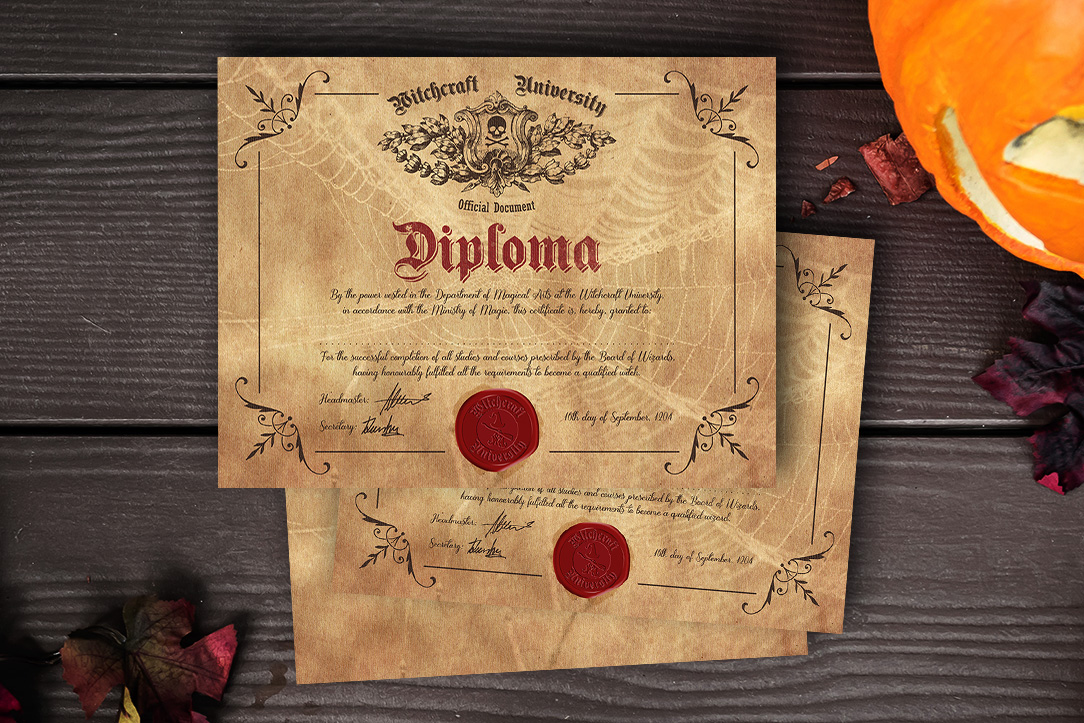 Witch/ Wizard Diploma - Printable Halloween Certificates (319254 ...