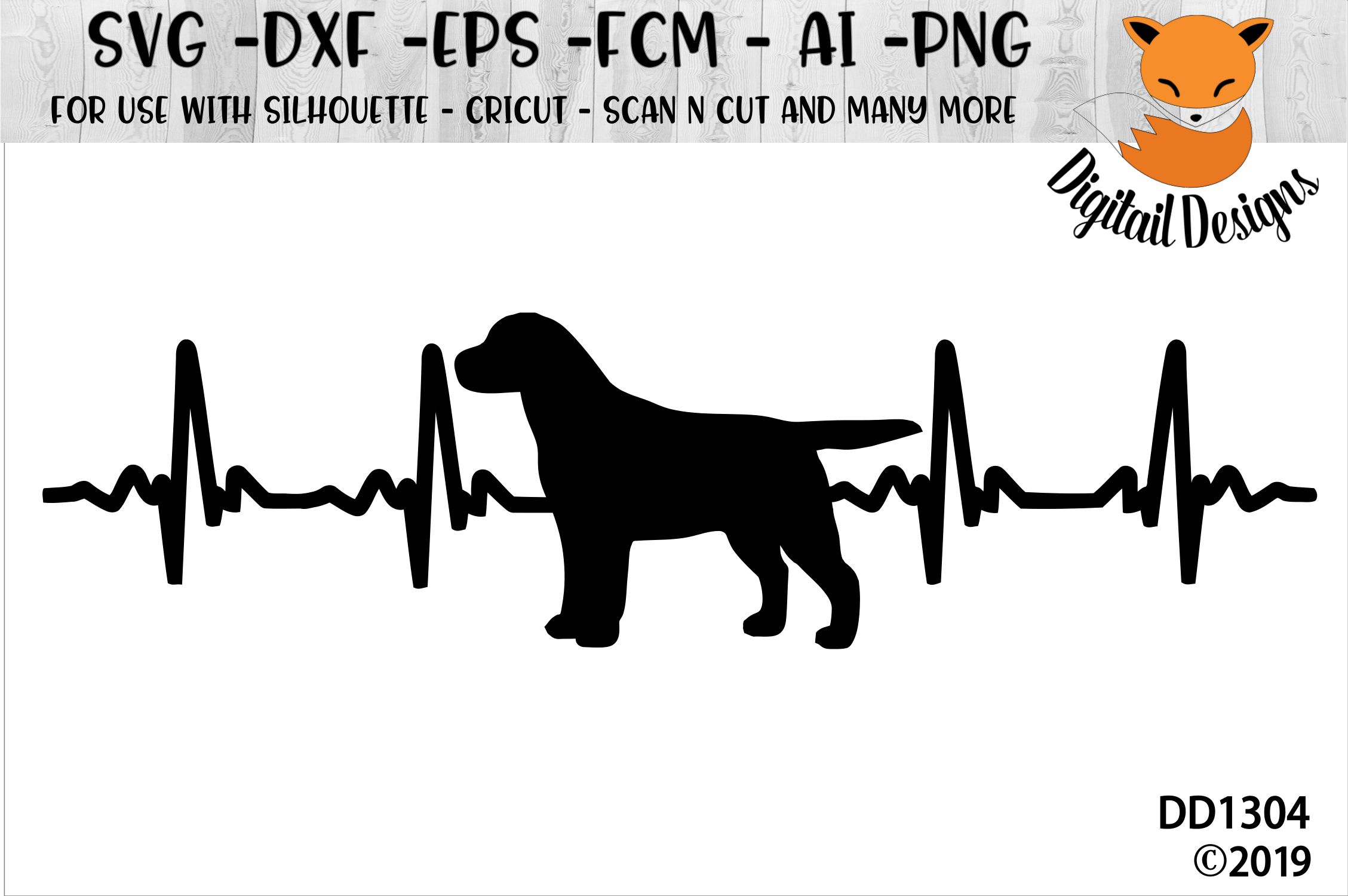 Labrador EKG Heartbeat Dog Lover SVG (207466) | Cut Files | Design Bundles
