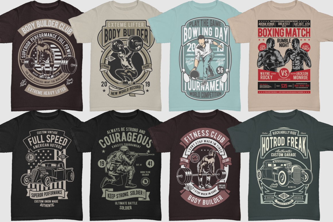 25 Retro Tshirt Designs Bundle 3 #3