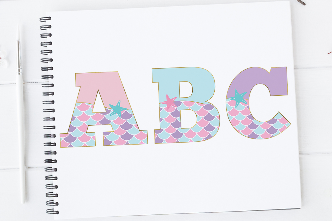 Mermaid Letters, Mermaid Letters Clipart, Mermaid Alphabet, Alphabet ...