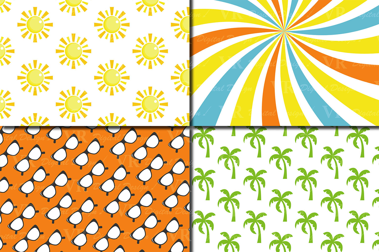 Beach Digital Paper / Summer backgrounds with flip flops, bikini ...