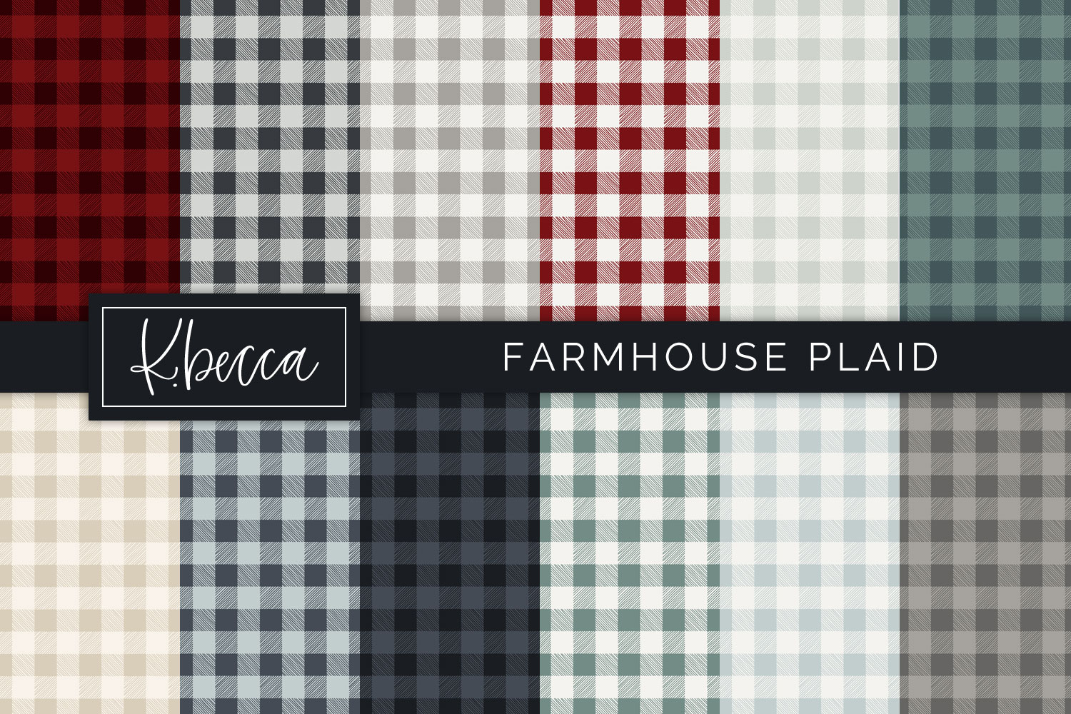 Farmhouse Buffalo Plaid Background Patterns Seamless (297115 ...