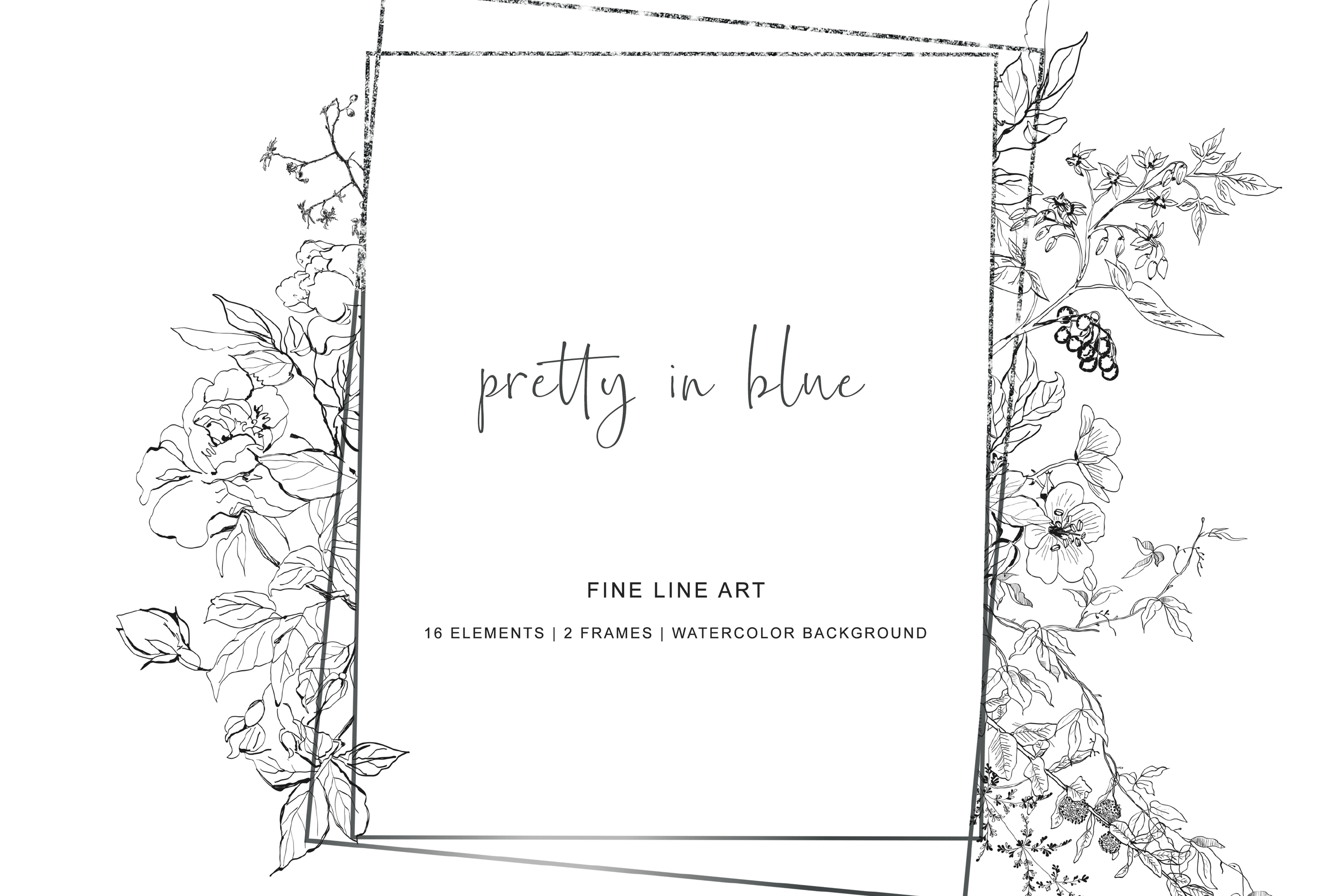 Hand Drawn Fine Line Clip Art (163580) | Illustrations | Design Bundles