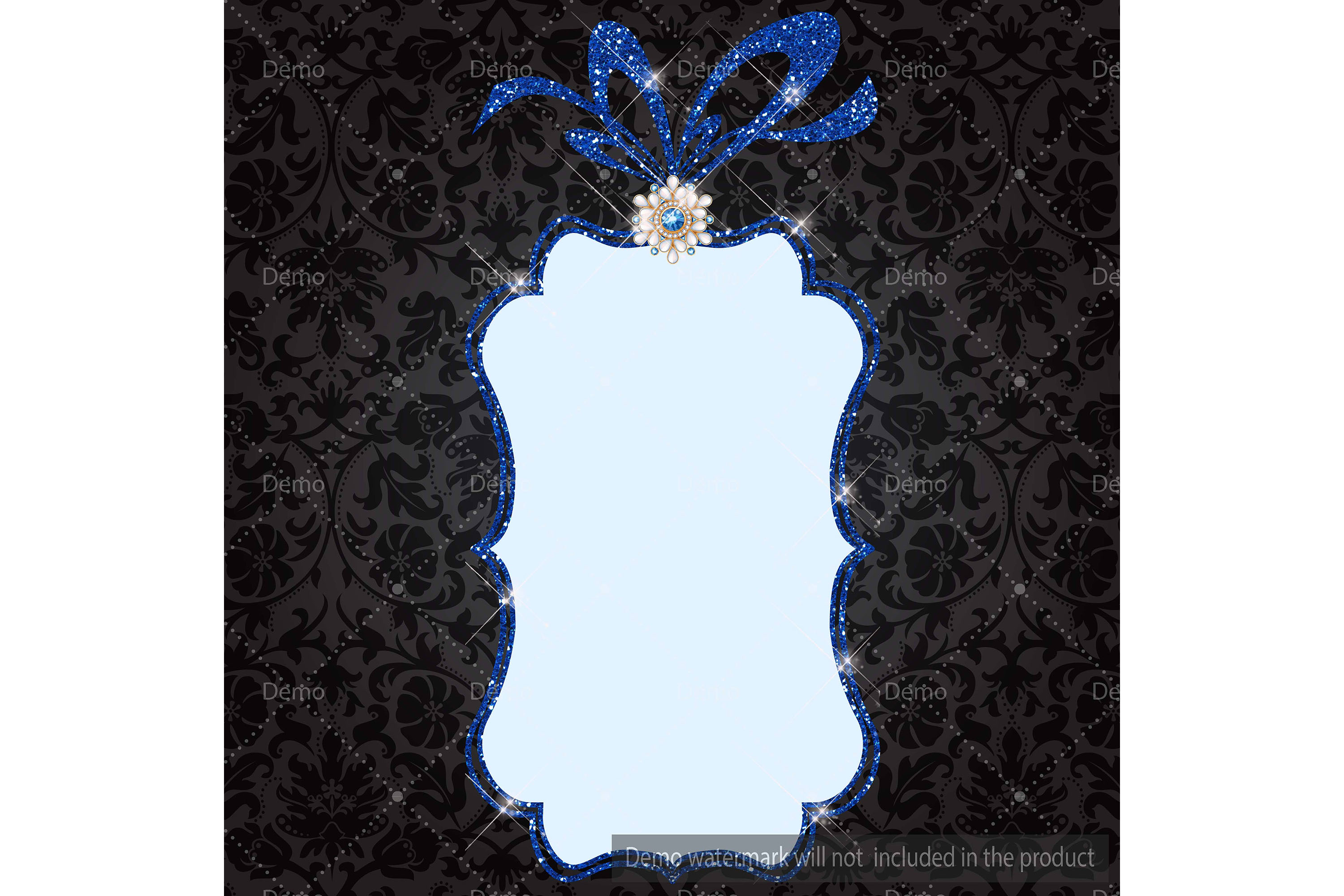 Blue Royal Frame, Glitter and Jewelry Frame Clip Arts (130950) | Card ...