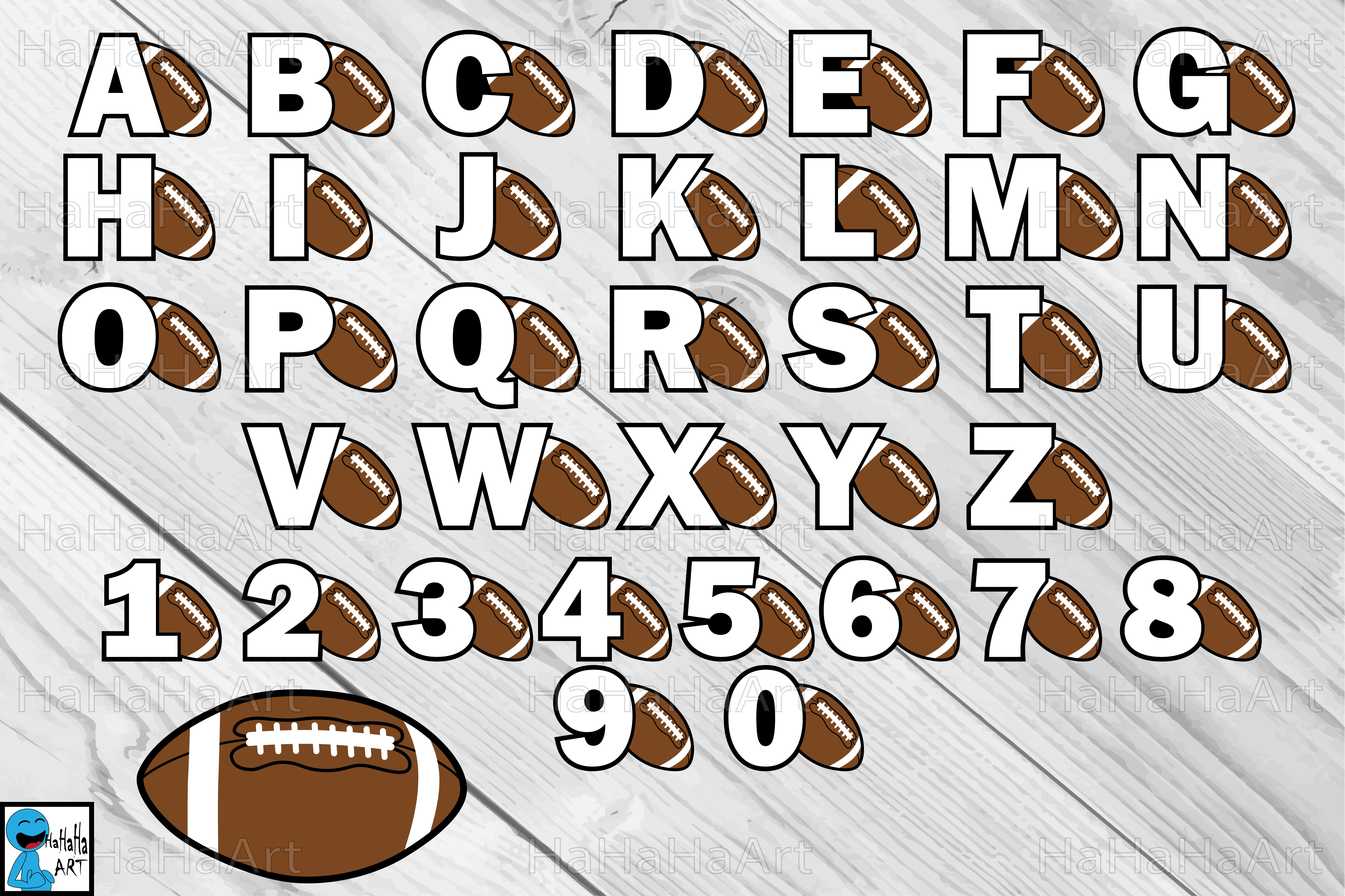 America Football Alphabet - Clipart / Cutting Files -23c