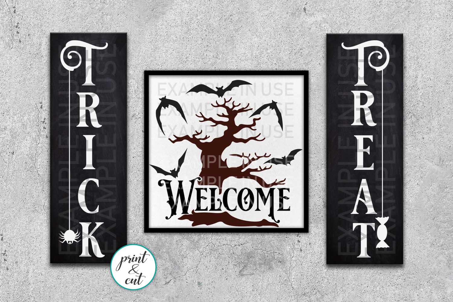 Trick or treat Welcome Halloween Halloween farmhouse sign