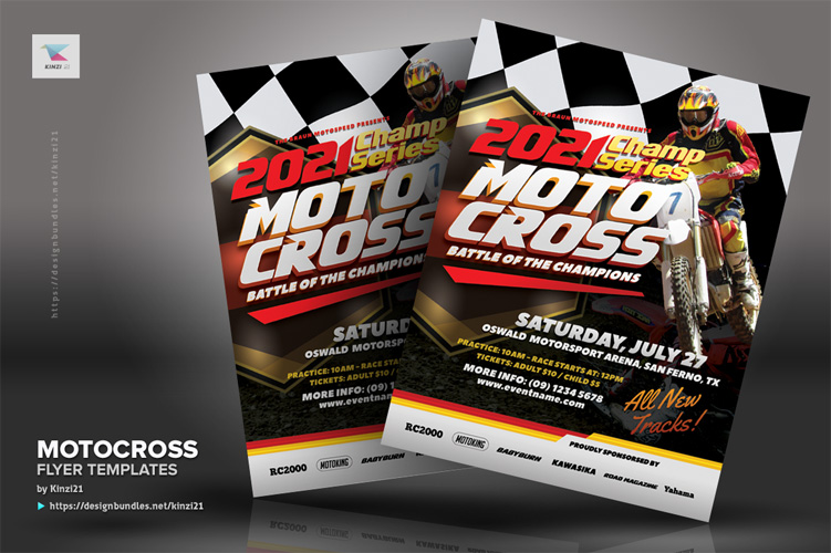 Motocross Flyer Templates (236233) | Flyers | Design Bundles