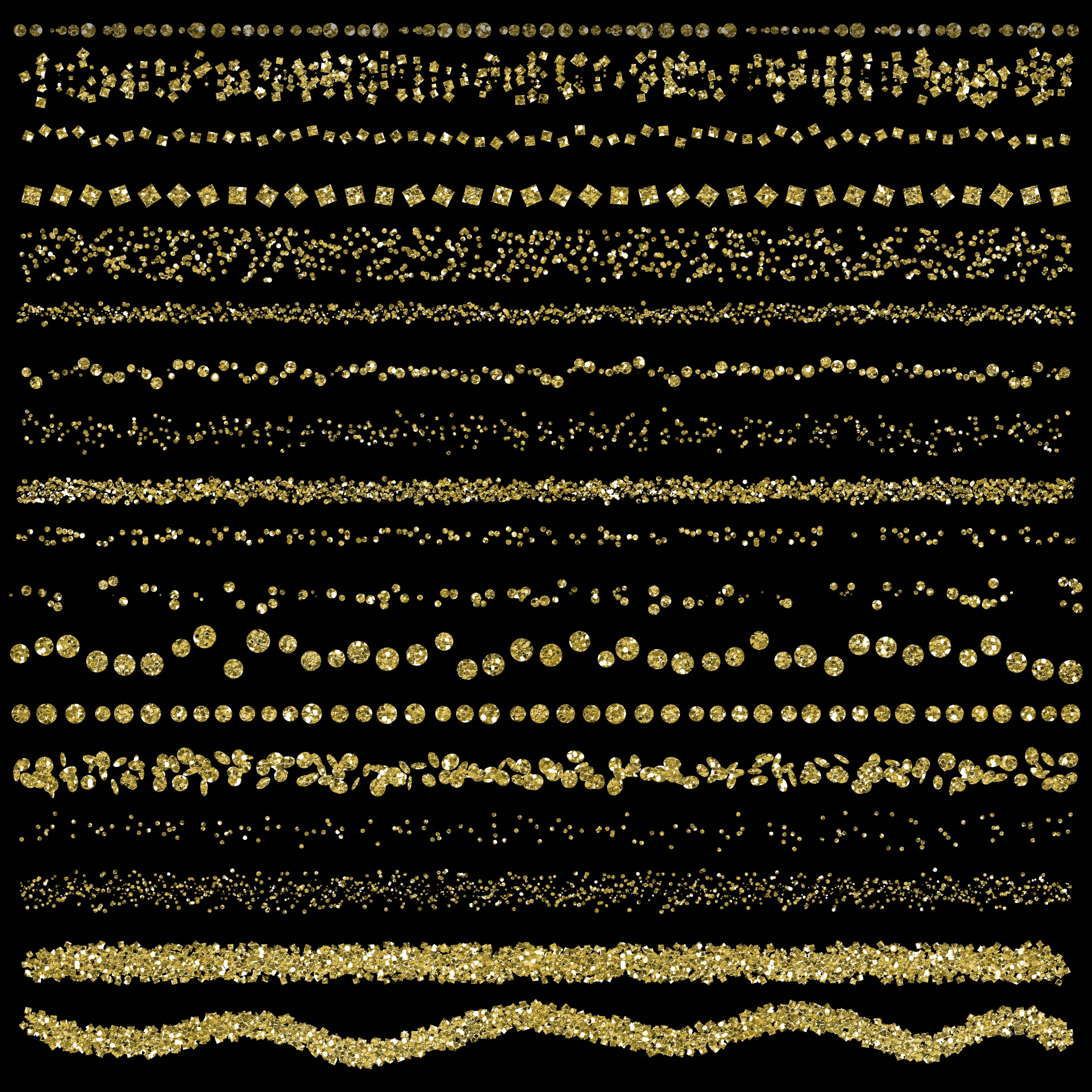 Gold Glitter Confetti Borders