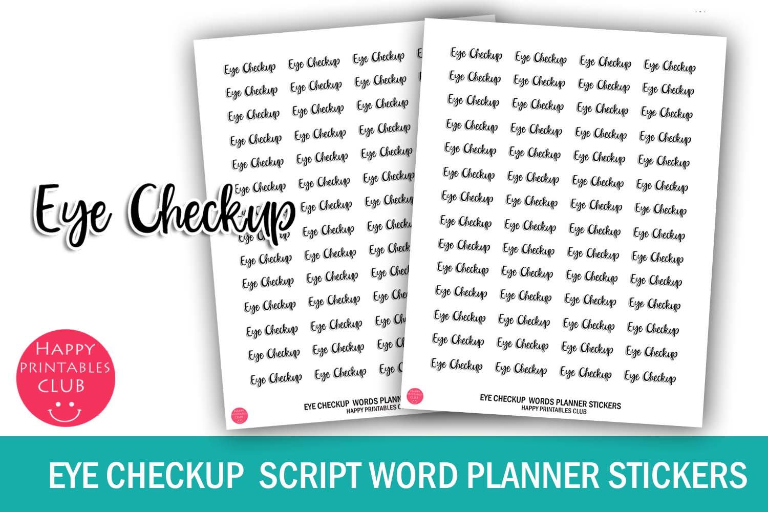 Eye Checkup Script Words Planner Stickers- Eye Checkup