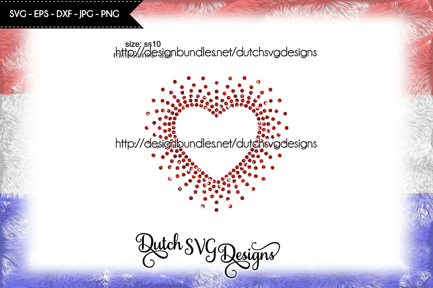 Hotfix rhinestone heart template SS10 & cut file, svg file