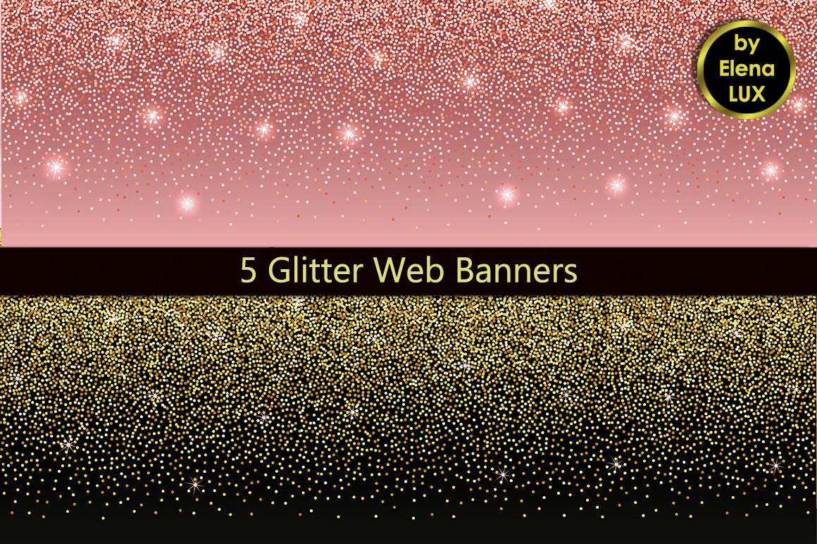 Glitter Web Banner Set (140430) | Backgrounds | Design Bundles