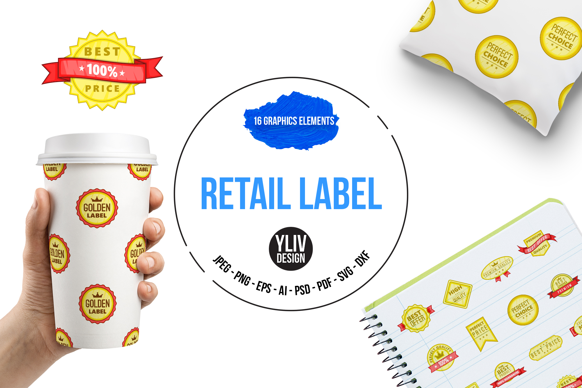Retail label icons set in cartoon style (97080) | Icons | Design Bundles