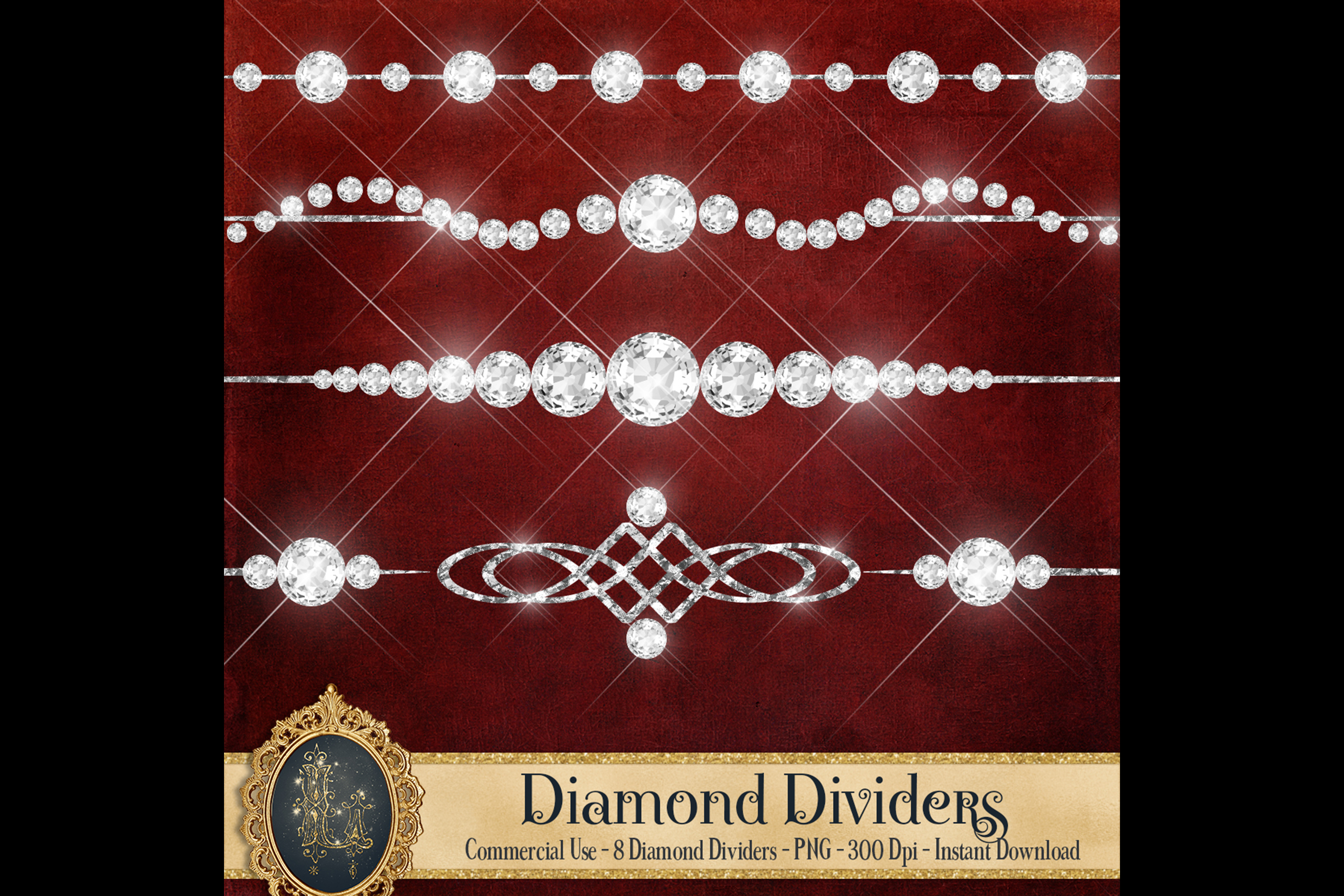 8 Diamond Dividers, Diamond String, Text Dividers Wedding (136073 ...