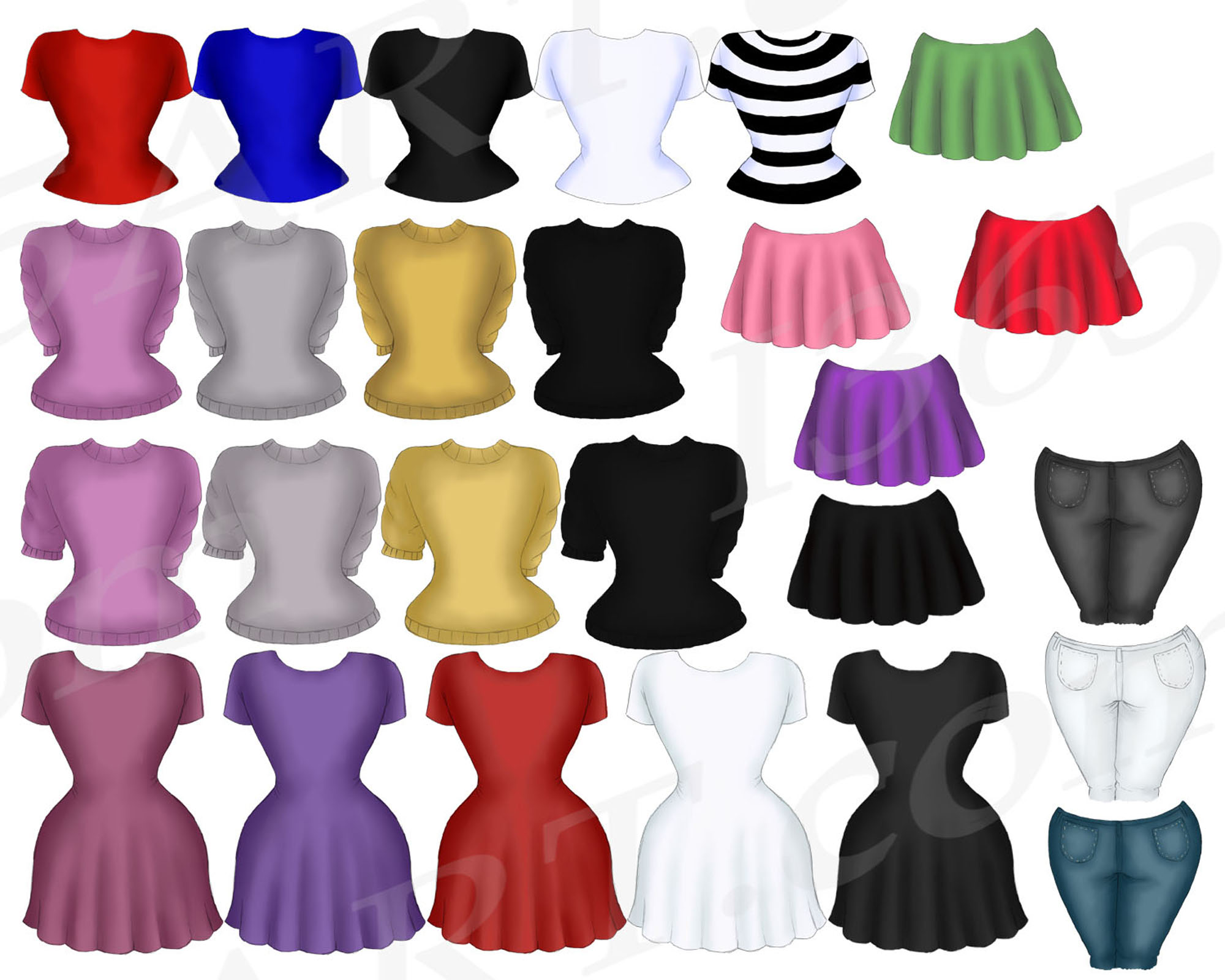 Custom Girls Clipart DIY Customizable Character Builder (303565 ...