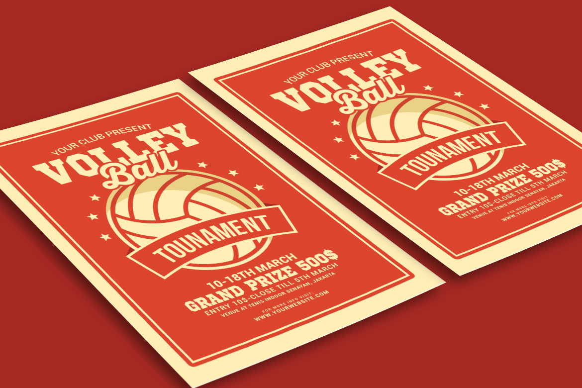 Volleyball Tournament Flyer (64599) | Flyers | Design Bundles